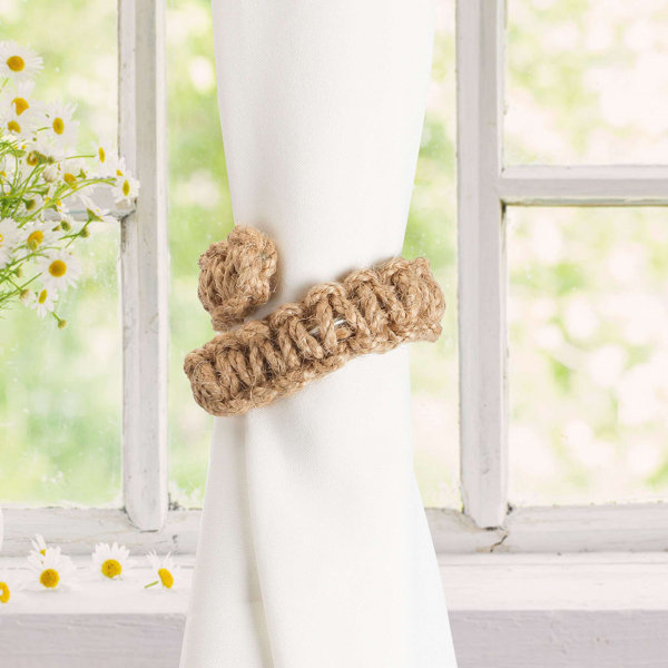 Bay Isle Home™ 4 Pcs Braided Curtain Tiebacks for Drapes Rustic Curtain ...