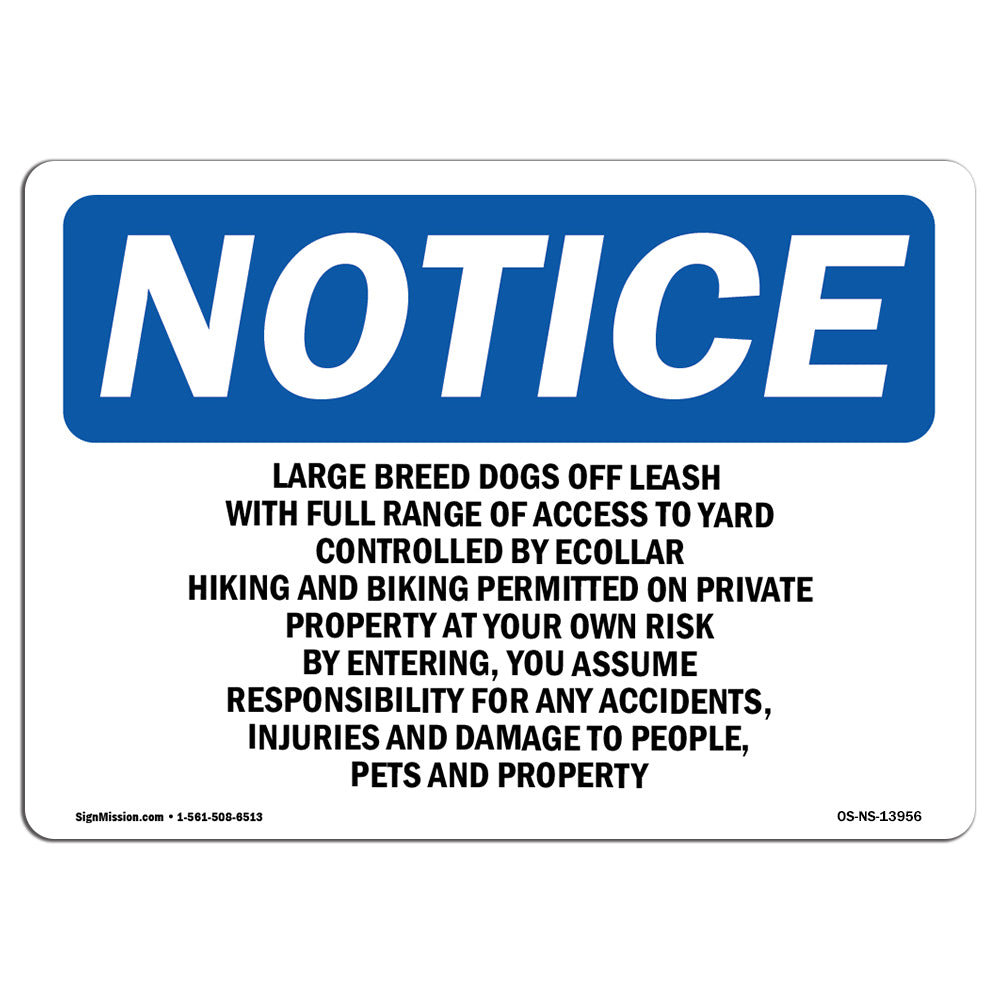 SignMission Large Breed Dogs Off Leash with Full Range Sign | Wayfair