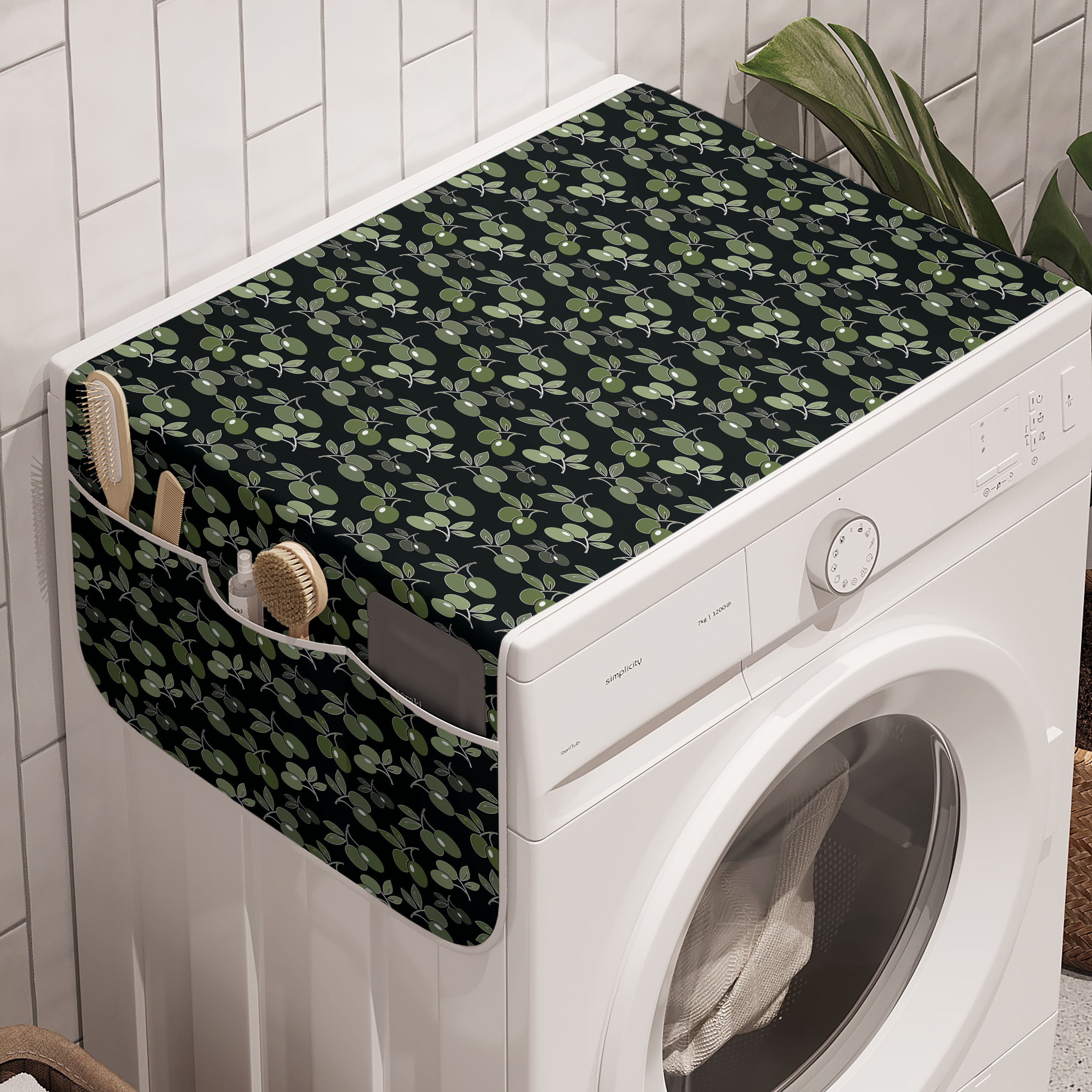 East Urban Home Olive Green Washing Machine Organizer Pack of 2 47" x ...