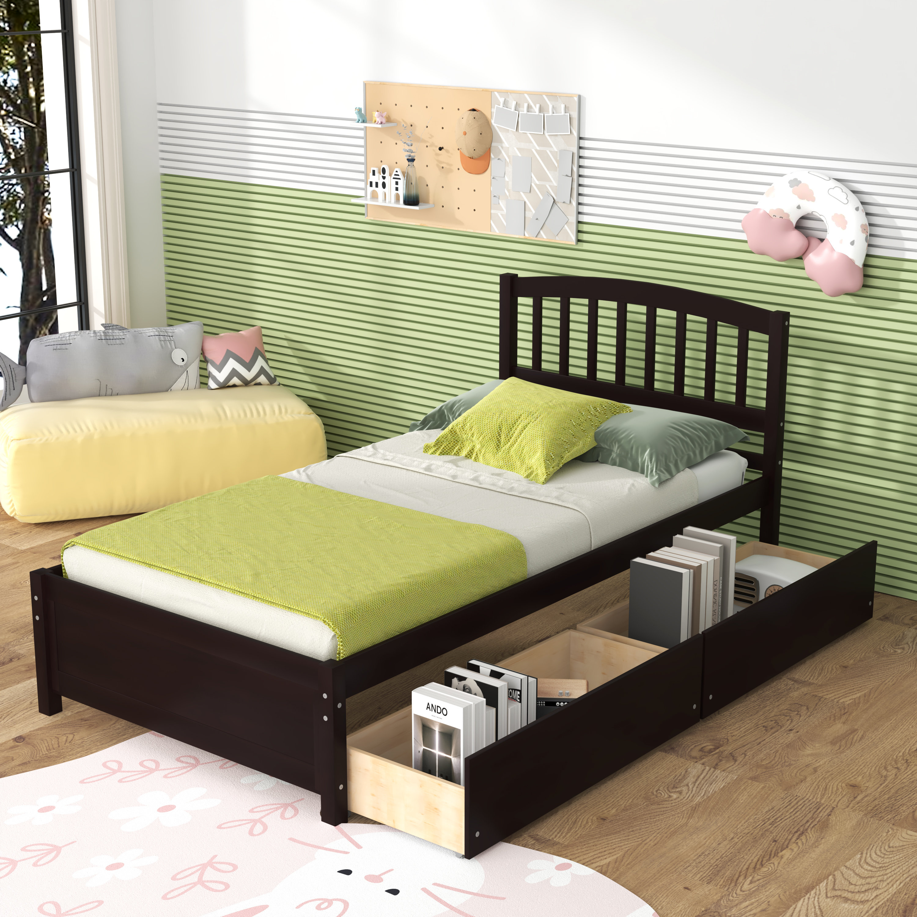 Red Barrel Studio® Slat Storage Bed | Wayfair