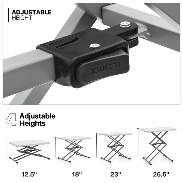 MoNiBloom 26" Folding Table Adjustable TV Tray, Easy to Fold and ...