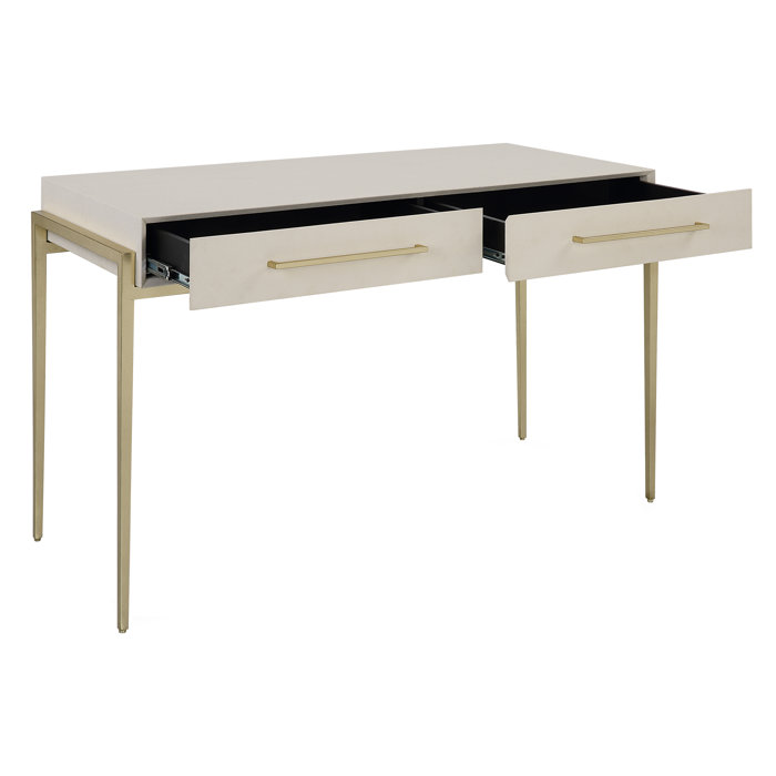 Everly Quinn Raffinee Metal Base Writing Desk | Wayfair