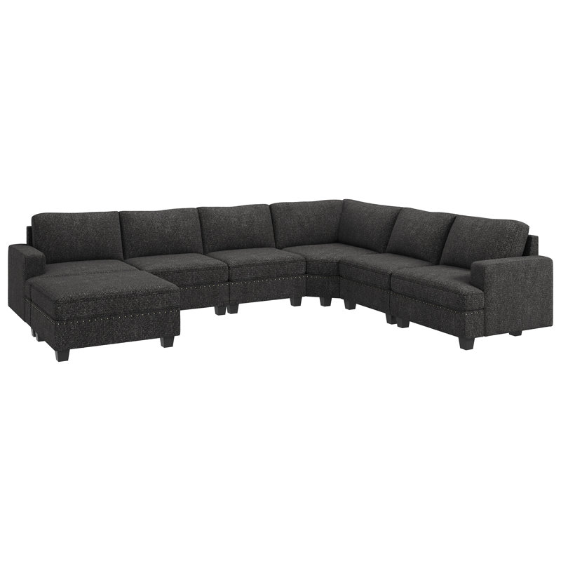 Wade Logan Anureet Modular Sectional with Storage Ottoman & Reviews ...
