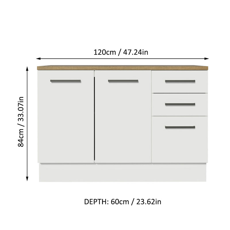 Hokku Designs Kitchen Storage Buffet Base Cabinet with Adjustable Feet ...