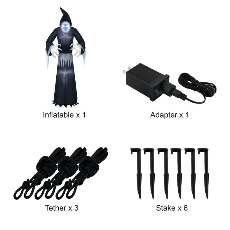 The Holiday Aisle® Halloween 8 Foot Inflatable Infinity Mirror Reaper ...