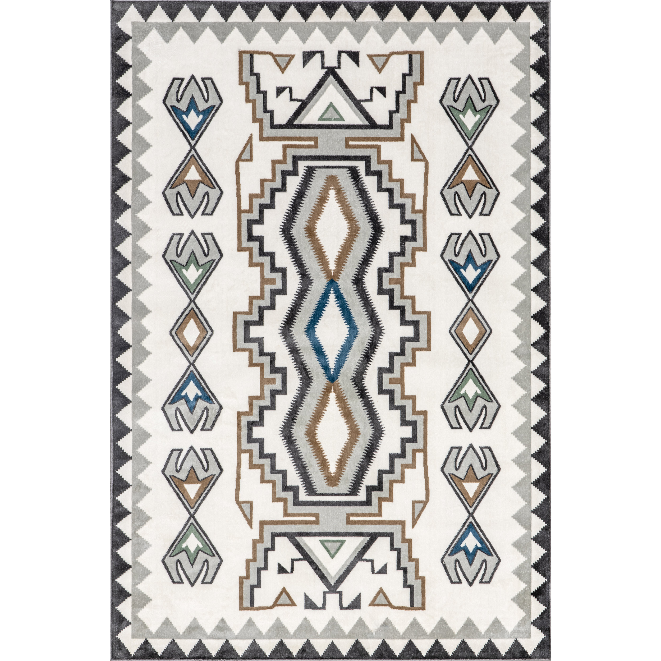 Union Rustic Brinley SpinClean Geometric Machine Washable Area Rug ...