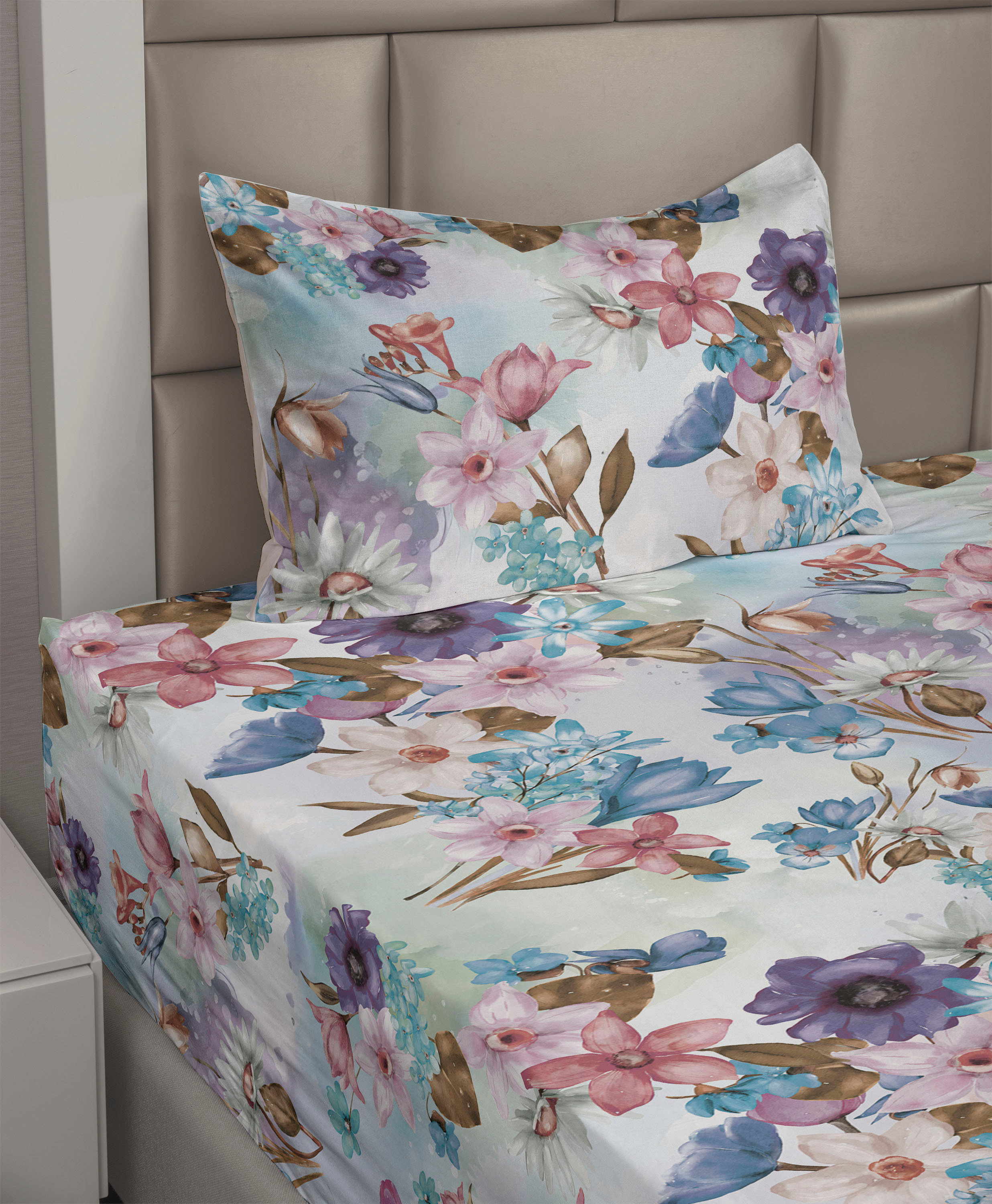 Ambesonne Spring Flowers Sheet Set Dreamy Garden Blooms Quartz Blush ...