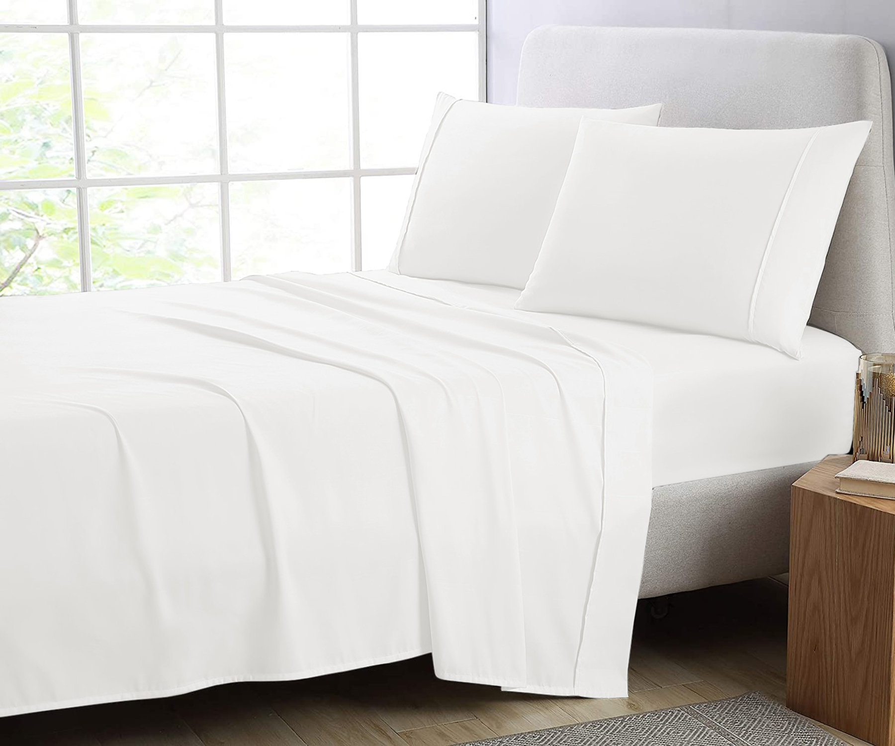 Lavish Touch 160 Thread Count 100% Cotton Flannel Fitted Sheet & Reviews - Wayfair Canada