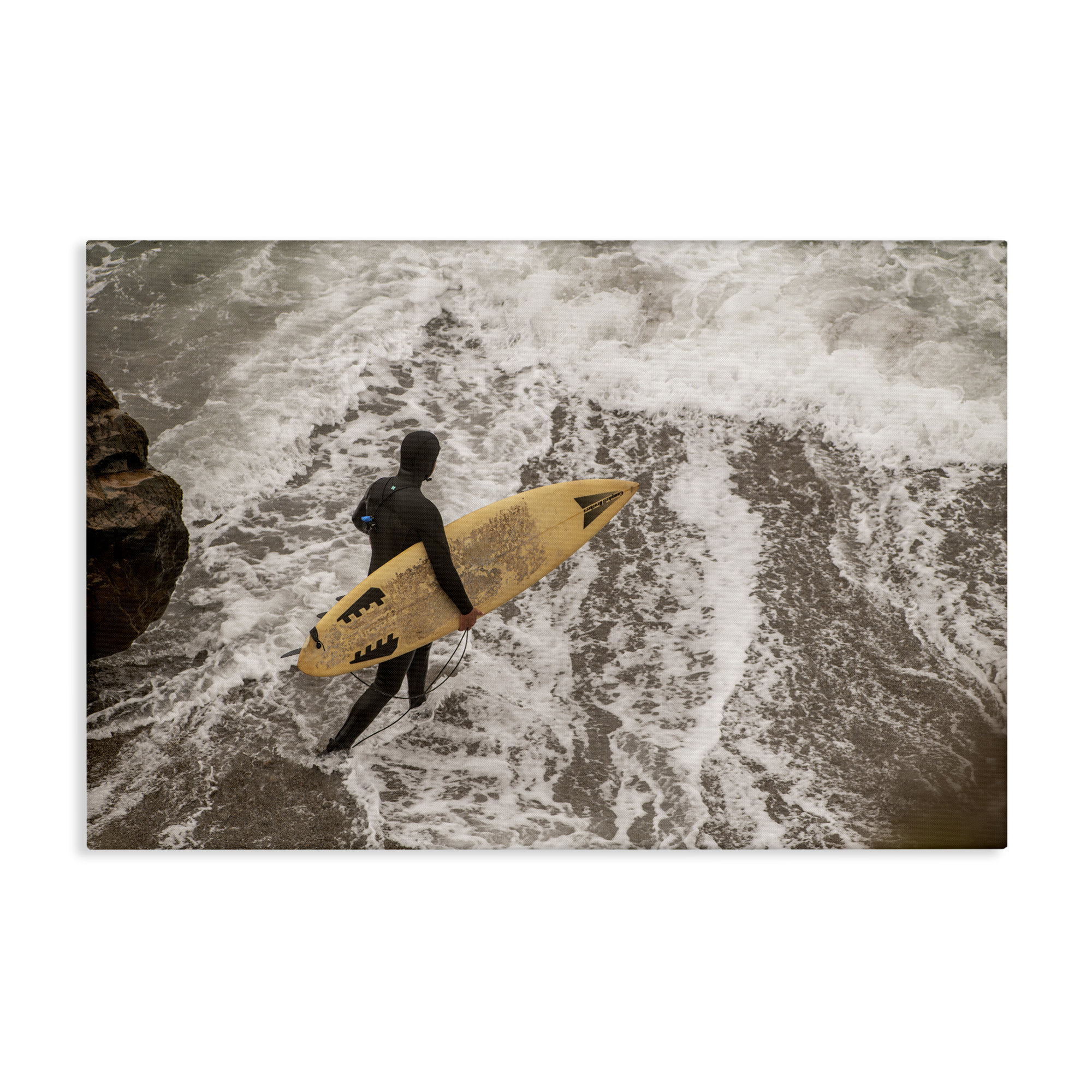 Ebern Designs Surfer Strolling Shore Canvas Wall Art by Crystal Lynn ...