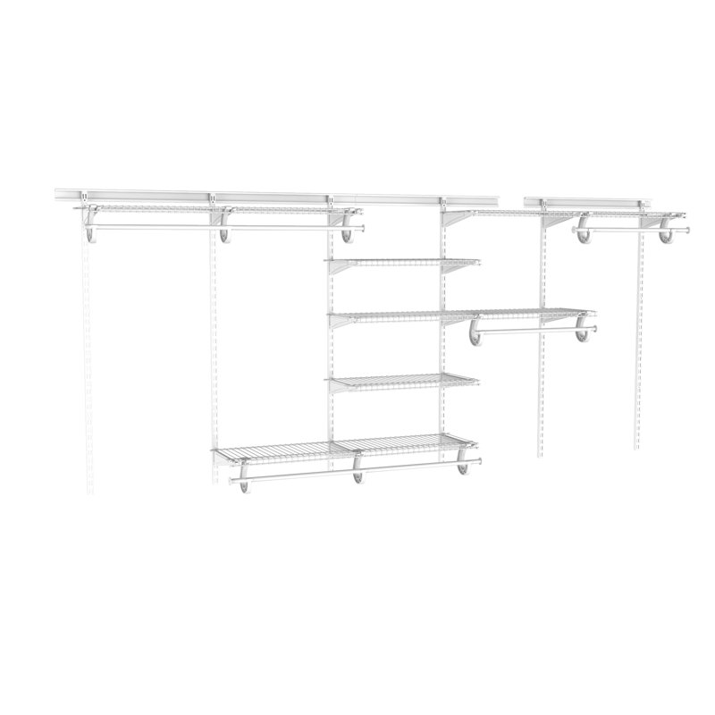 ClosetMaid ShelfTrack 84" W - 120" W Closet System Starter Kit ...