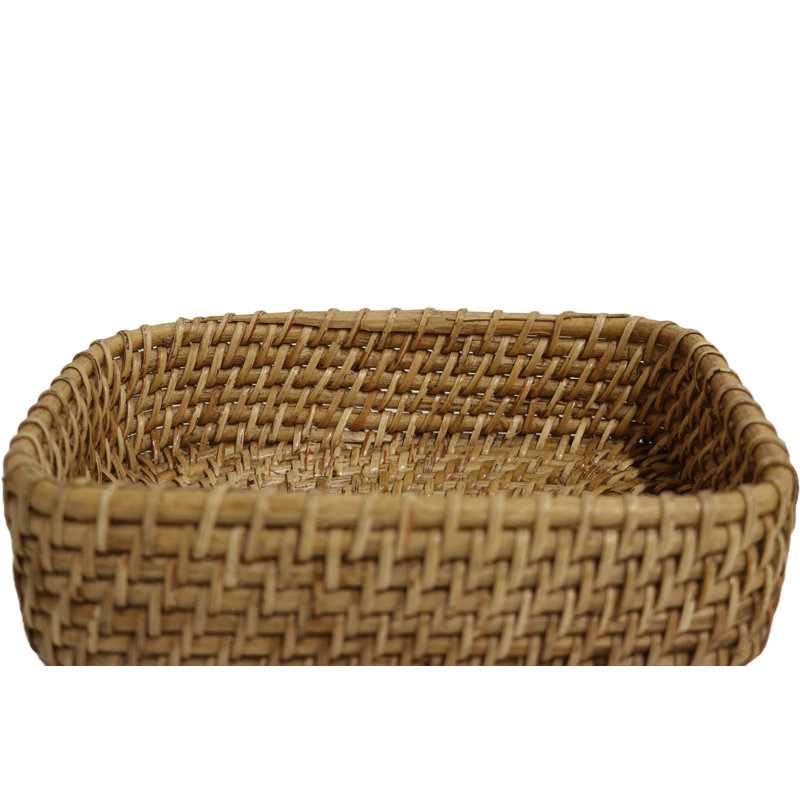 Bay Isle Home™ Home&Manor 9" Rattan Deep Basket | Wayfair