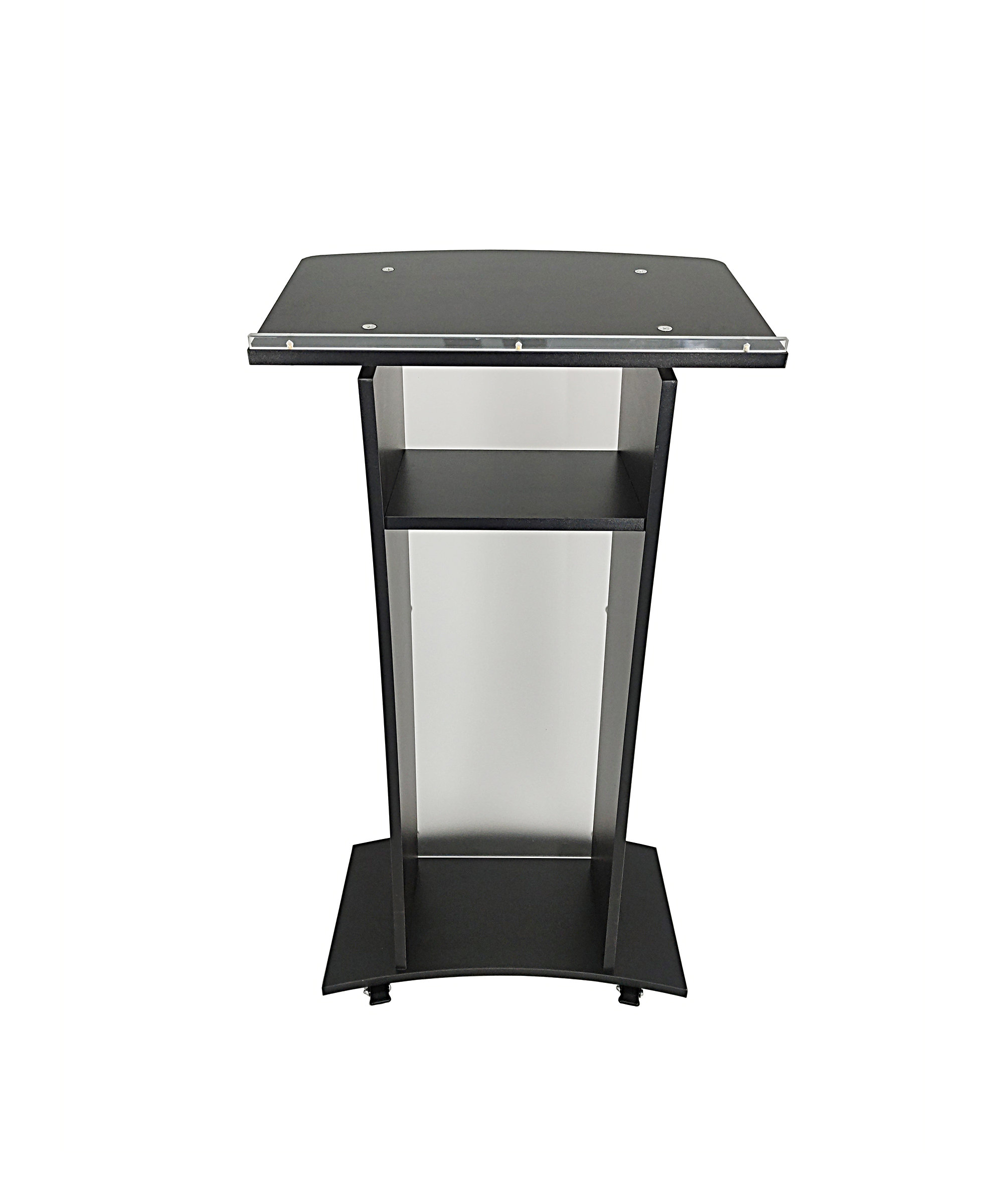 Podium Stand Acrylic Top Double Arc Curved Metal Pulpit/ Lectern ...