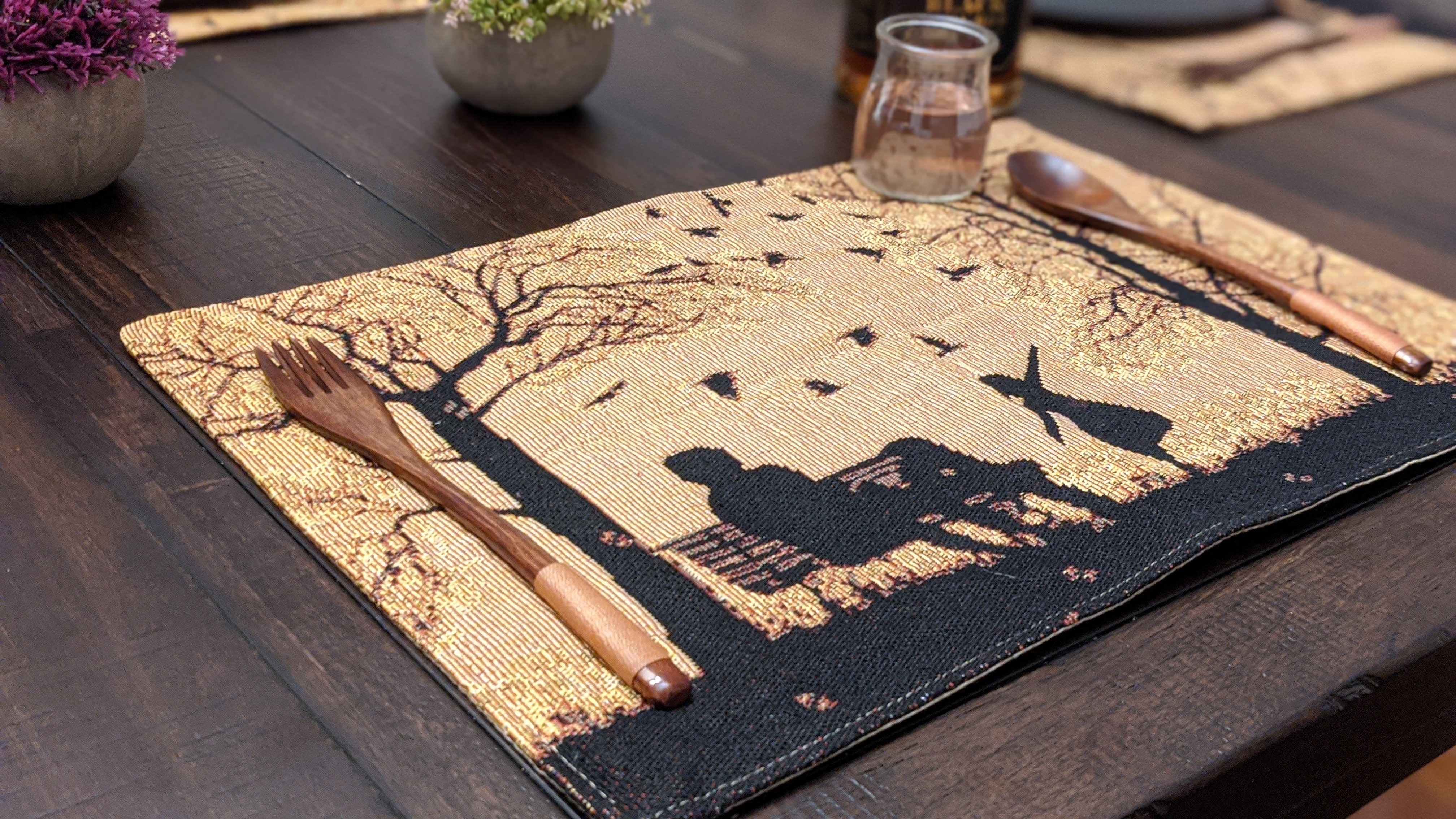 Red Barrel Studio® Artistic Woven Table Mats Autumn Breeze Silhouette ...