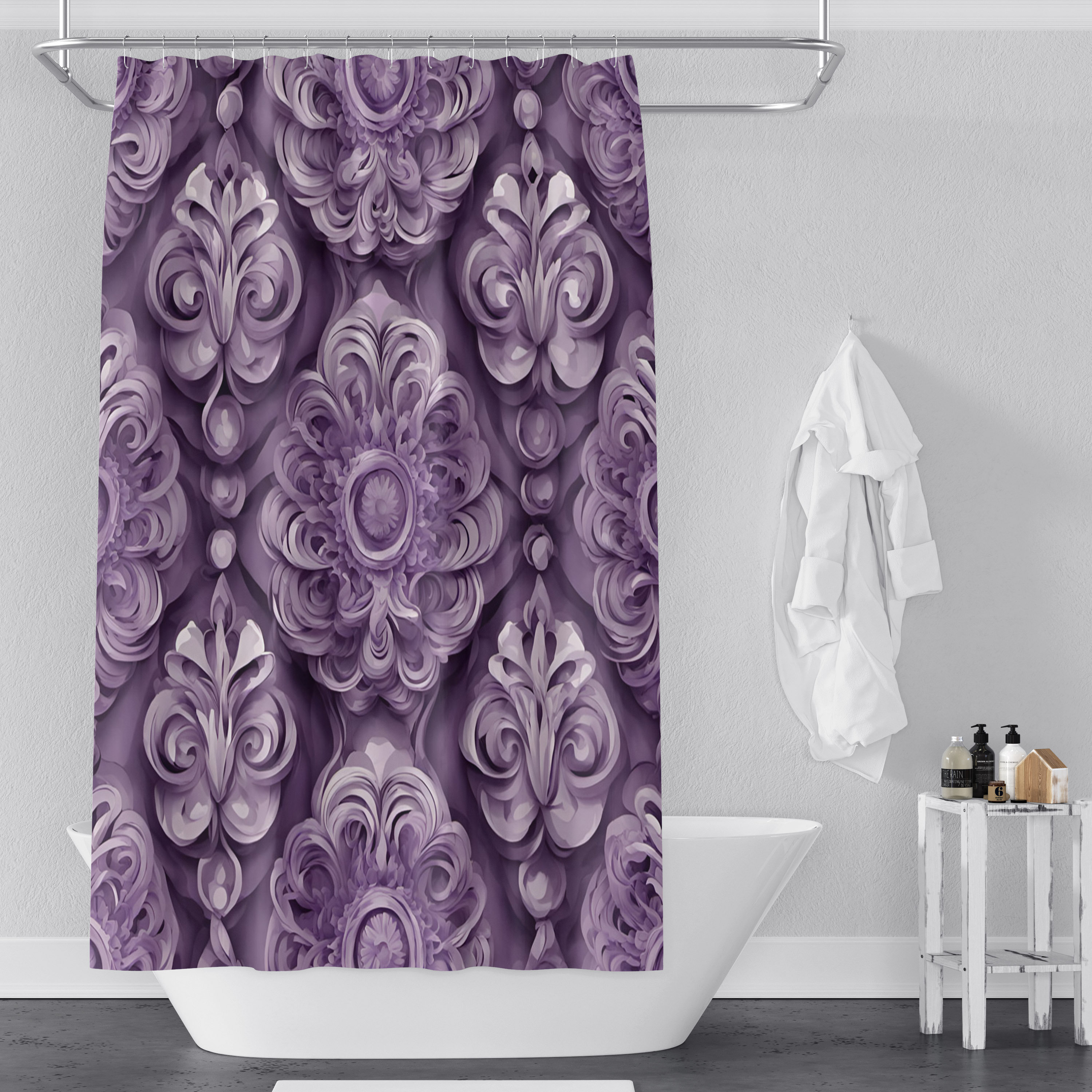 East Urban Home Minatare Damask Shower Curtain | Wayfair