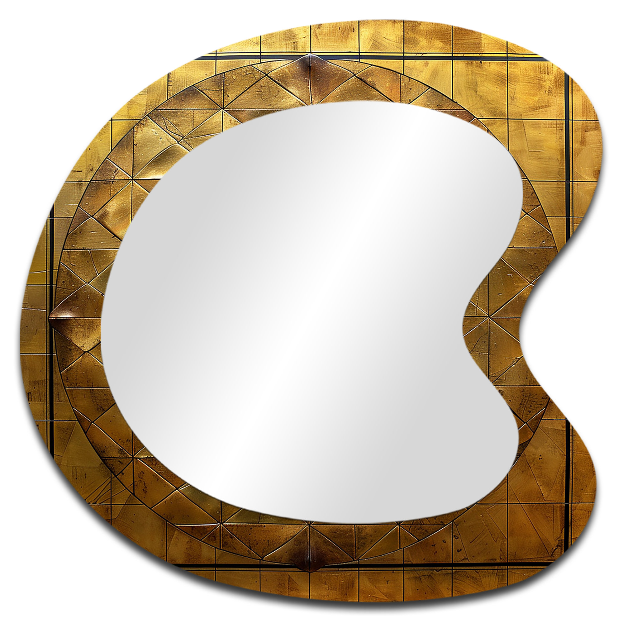 Ivy Bronx Unity Flower Of Life Gold - Abstract Geometric Asymmetrical ...