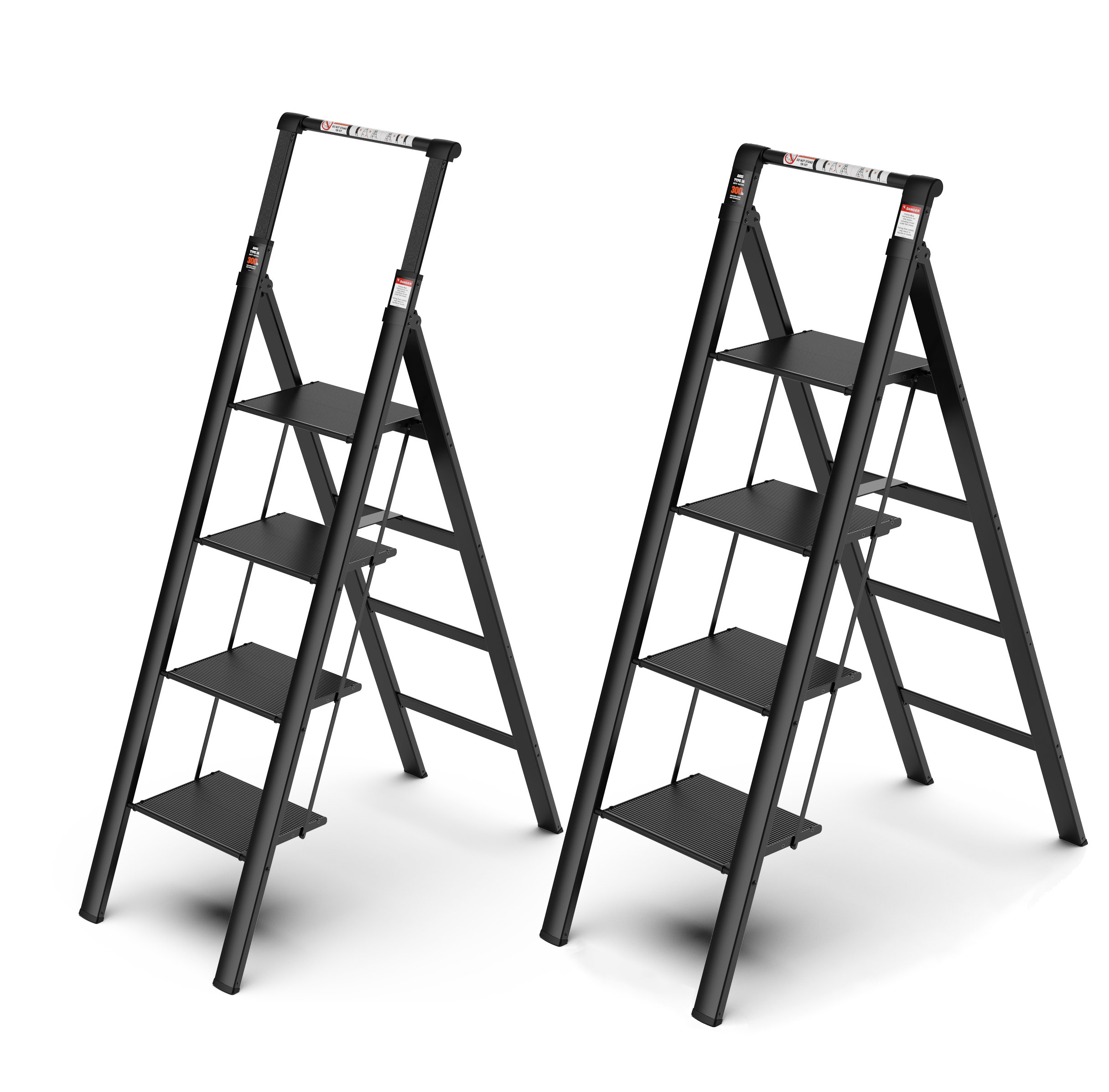 WFX Utility™ Northwich Aluminum 4 Step Ladder, Retractable Handgrip ...