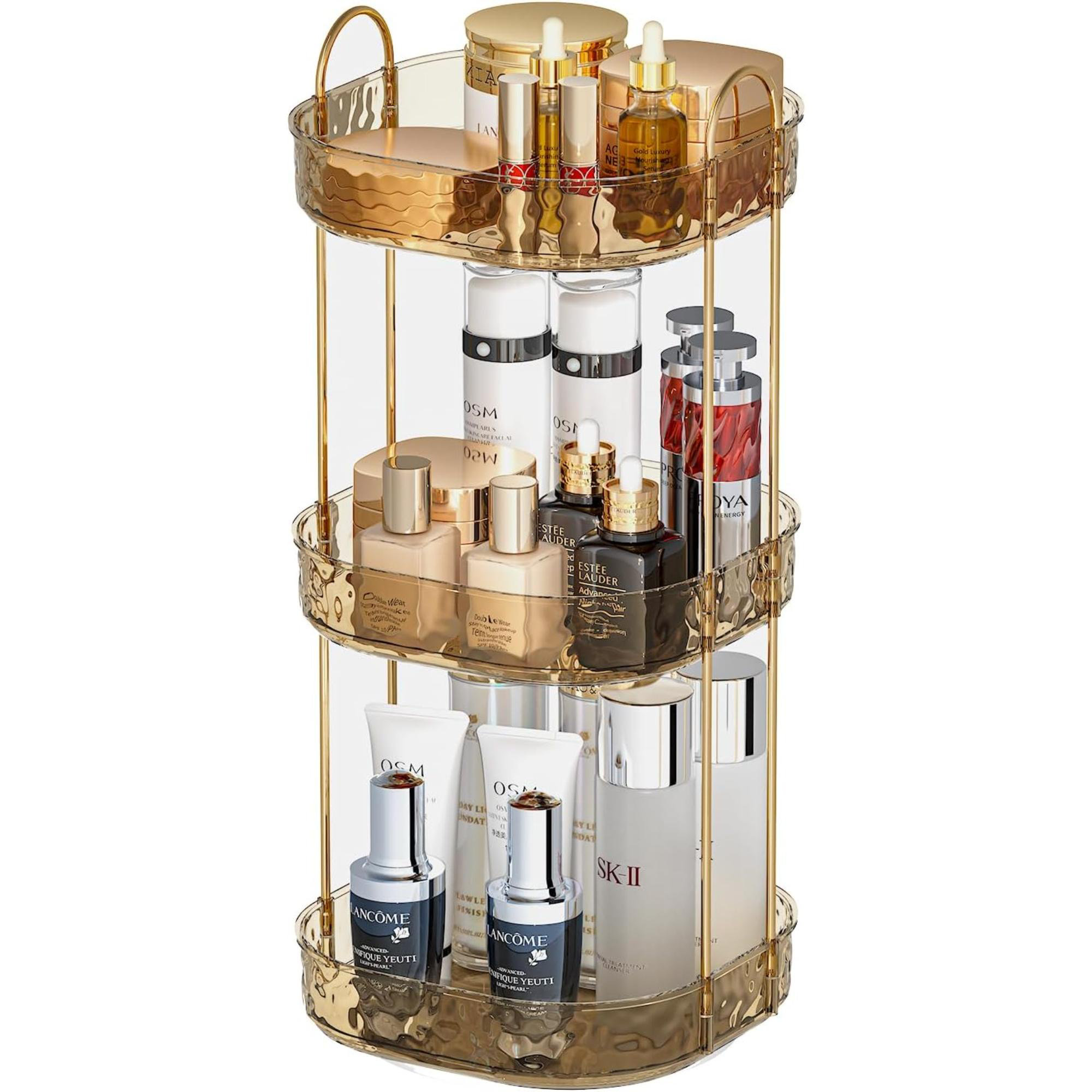 Mercer41 360 Rotating Makeup Organizer, Spinning 3 Tiers Skincare Make ...