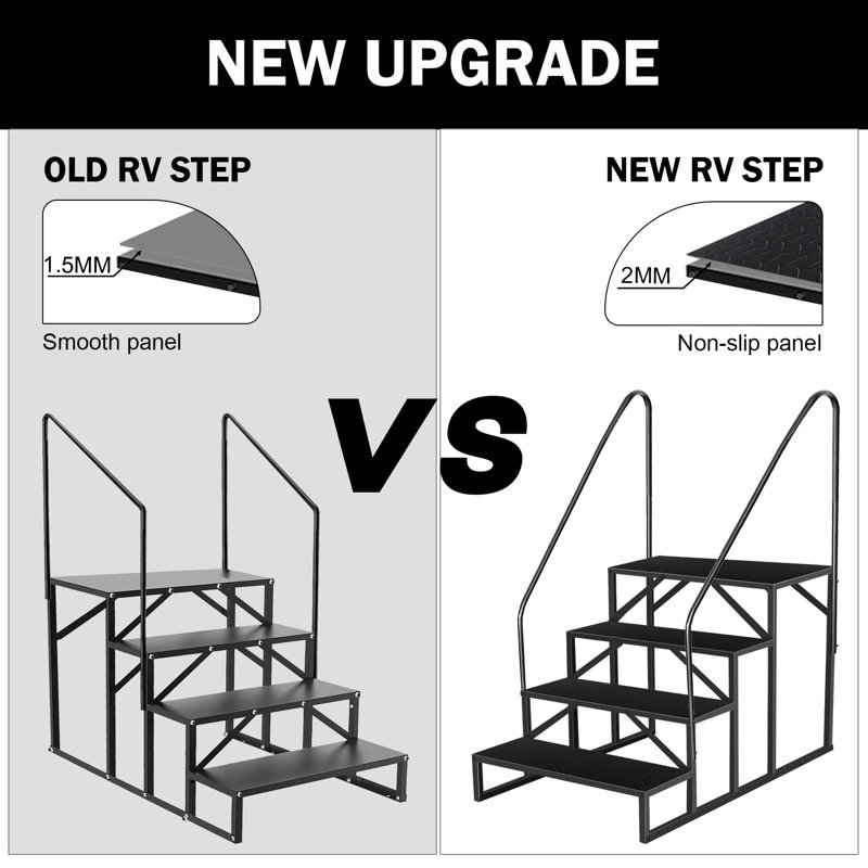WFX Utility™ RV Steps with 2 Handrail, 4 Steps Mobile Home Ladder | Wayfair