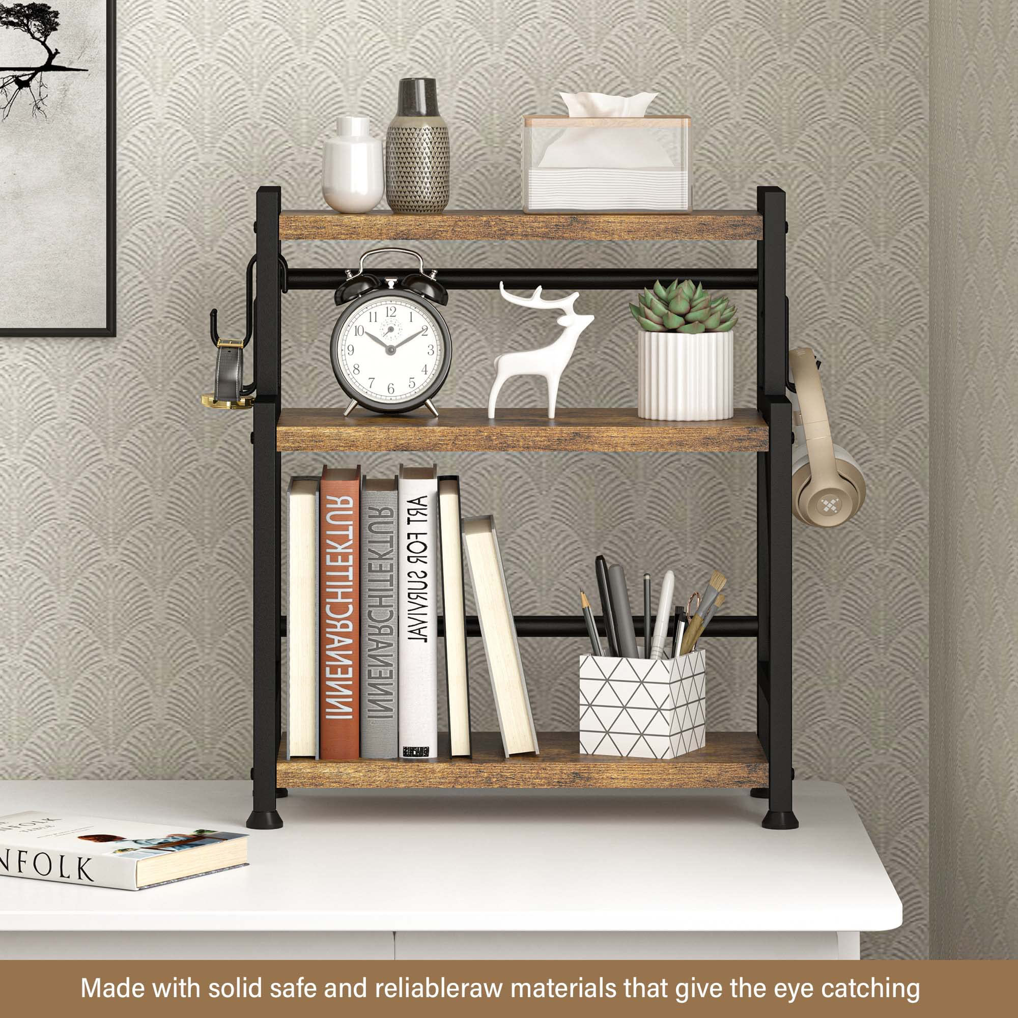 Prep & Savour 3-Tier Spice Rack Storage Shelves - Standing Kitchen ...