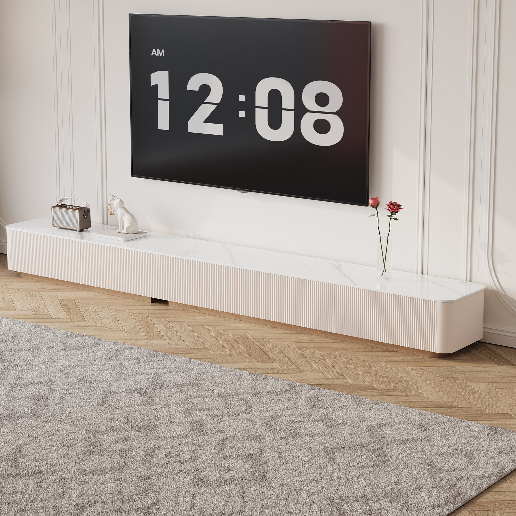 Brayden Studio® 118''Modern TV Stands for Living Room, Sintered Stone ...