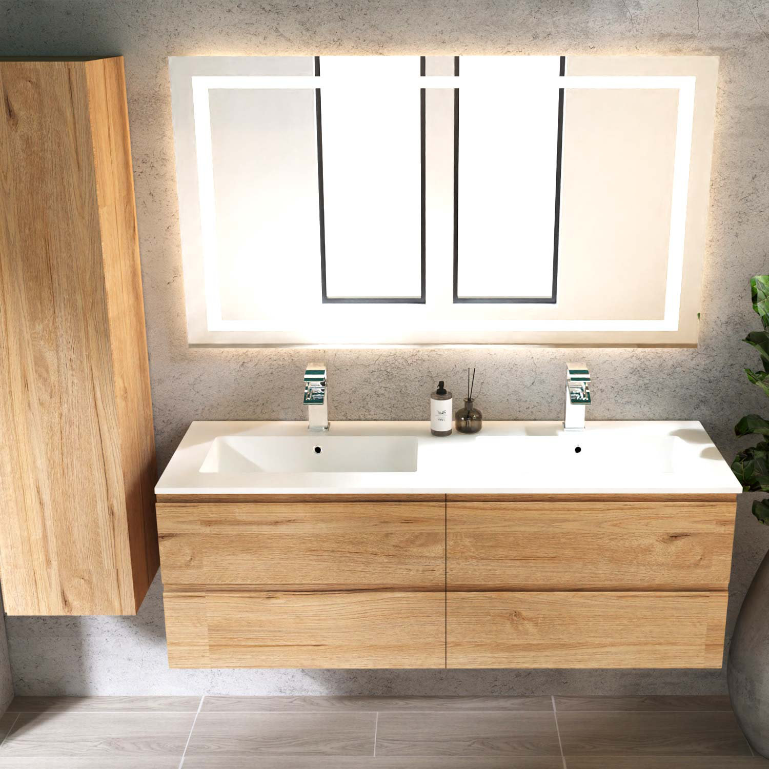 DAX Pasadena Vanity Cabinet 55 In w/ Glossy Toscana Basin | Wayfair