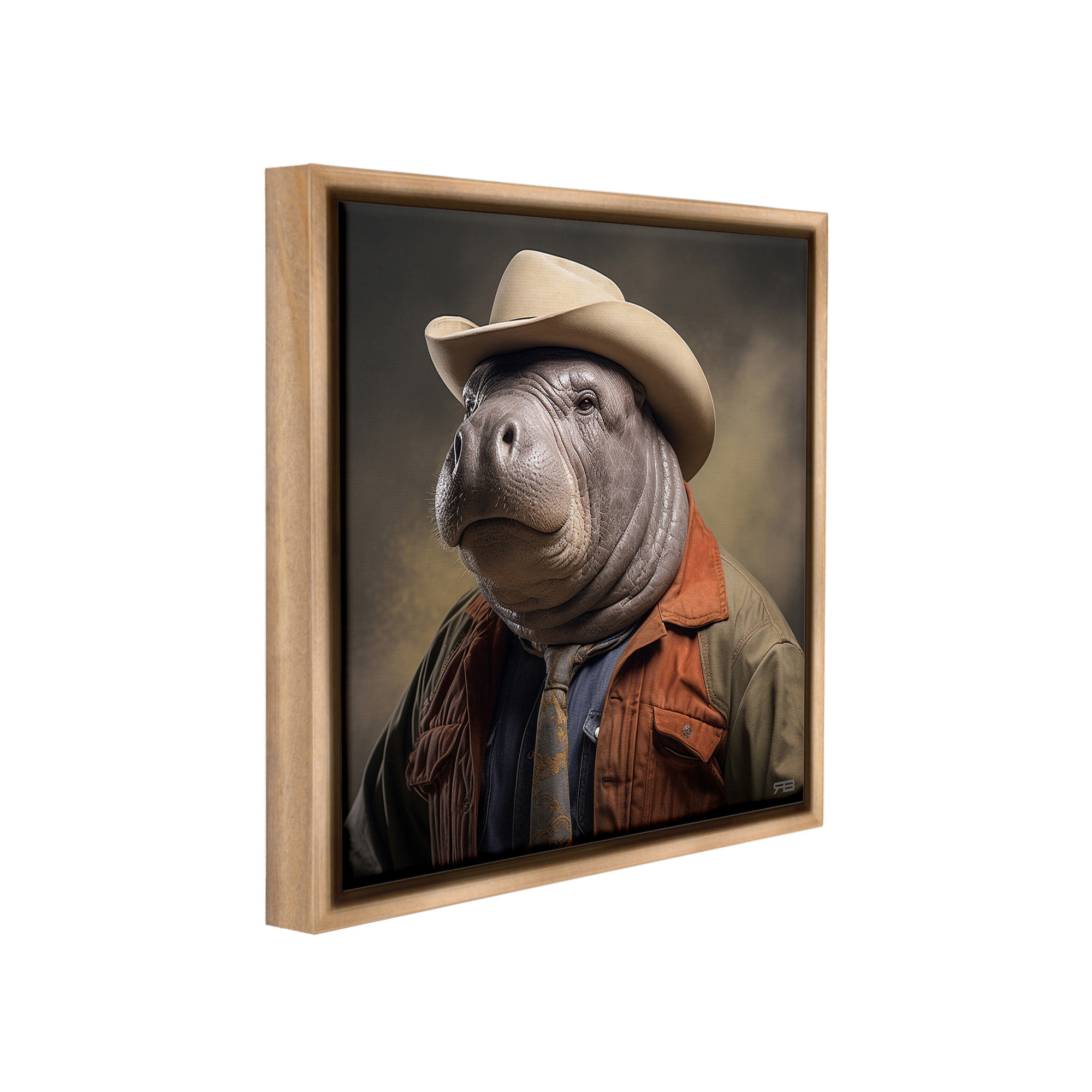 Trinx " Southern Sheriff Manatee Floater Frame " by RB on Canvas | Wayfair