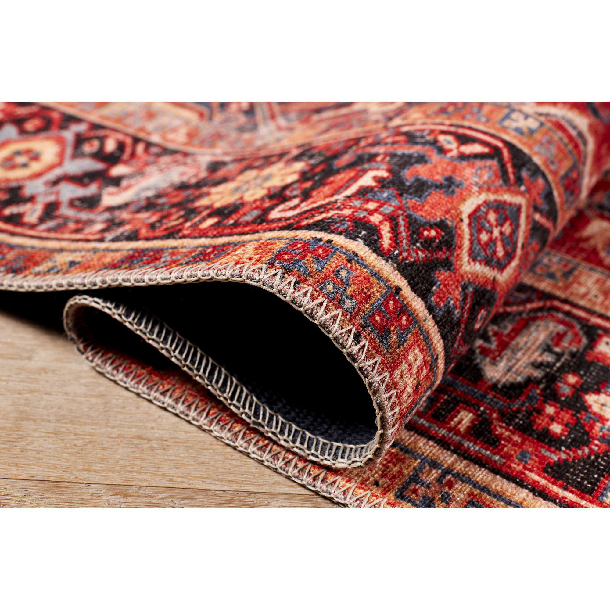 Langley Street Larrick Machine Washable Heriz Boho Powerloomed Rug ...