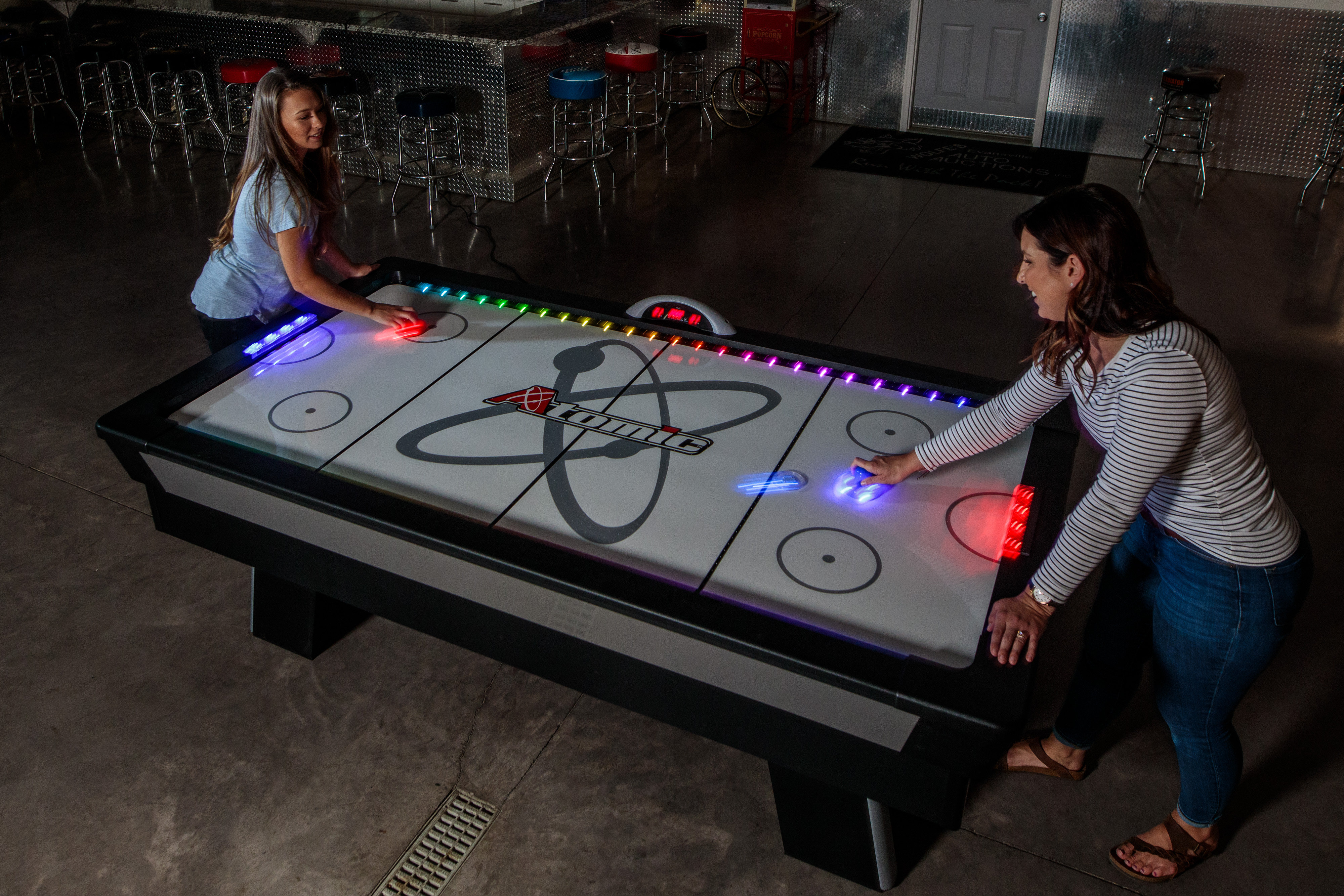 Atomic 7.5' Two Player Air Hockey Table with Digital Scoreboard ...