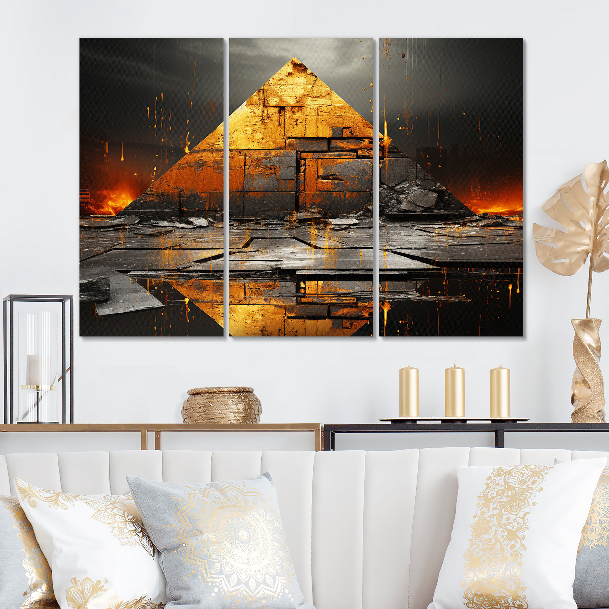 Latitude Run® Pyramid Of The Enigma I - Modern Geometric Wall Art ...