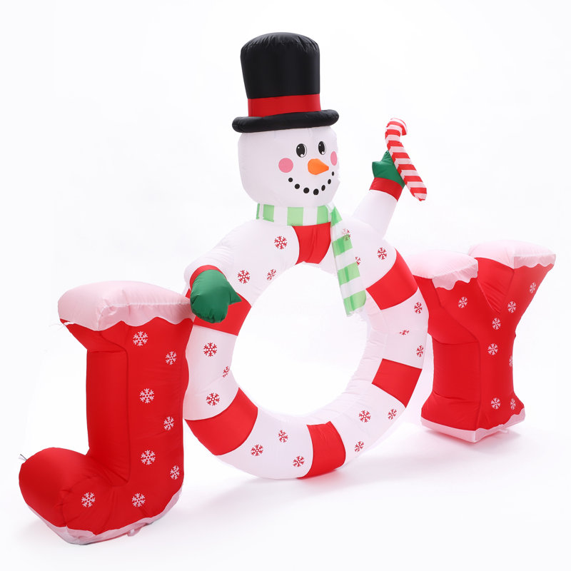 The Holiday Aisle® Snowman Joy with LED Lights Inflatable & Reviews ...
