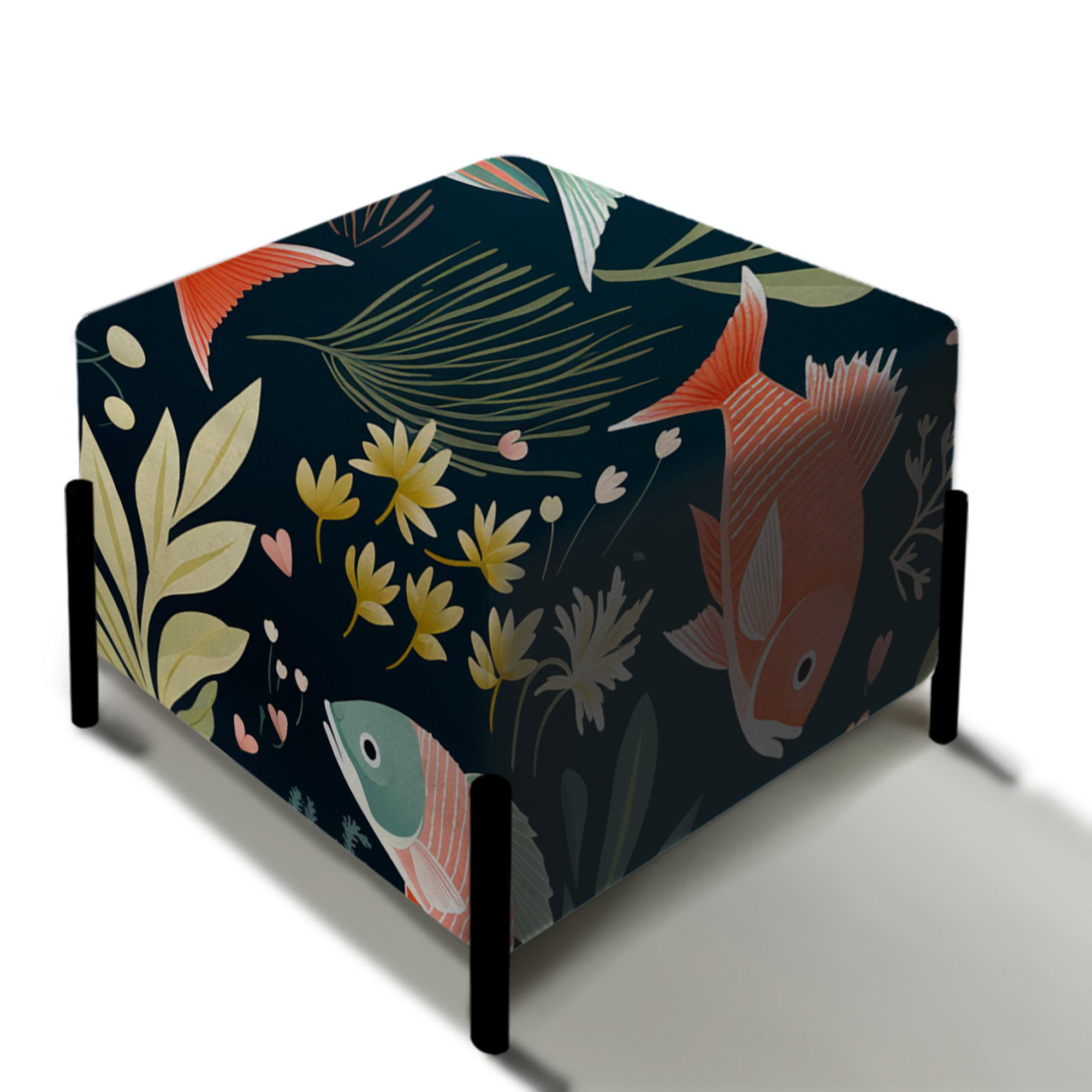 Design Art Tropical Fish Fiesta Coastal Pattern - Coastal Square ...