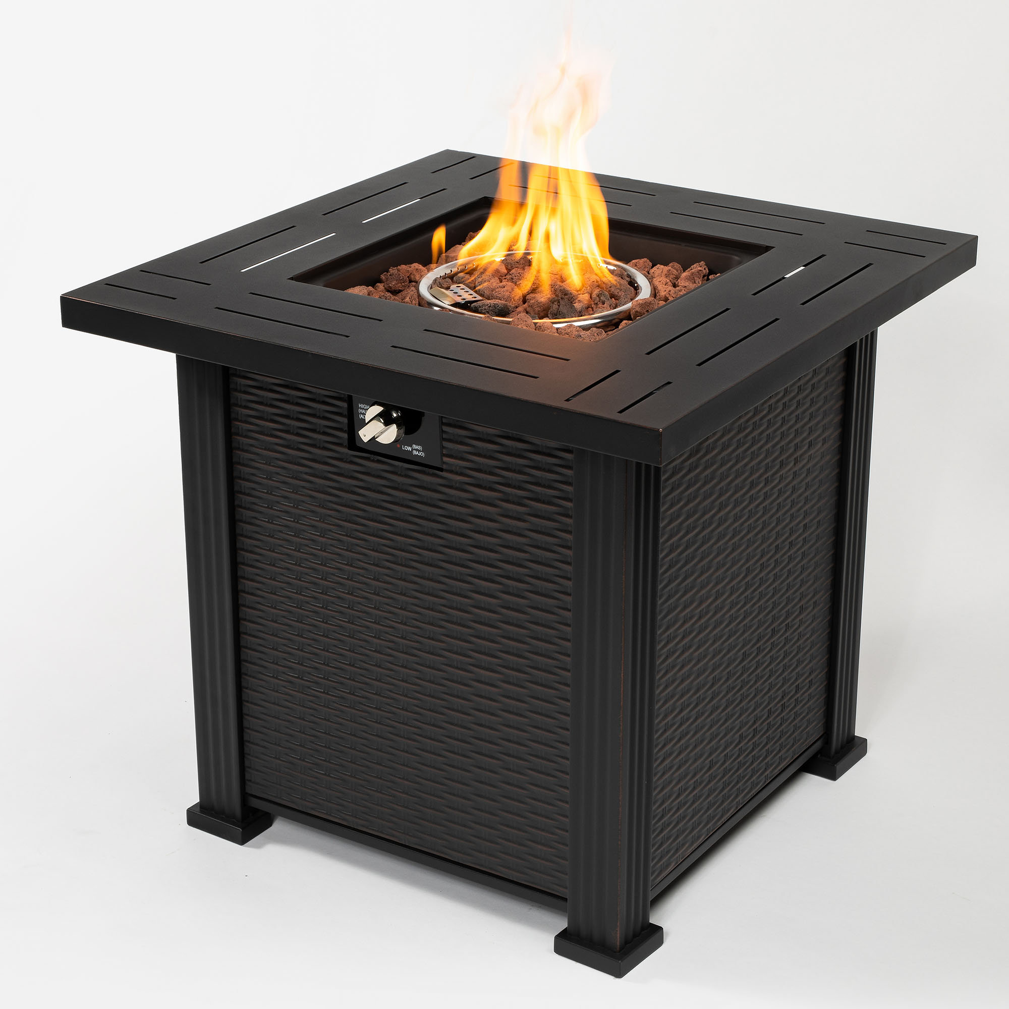 Red Barrel Studio® 28inch Square Fire Pit Table | Wayfair