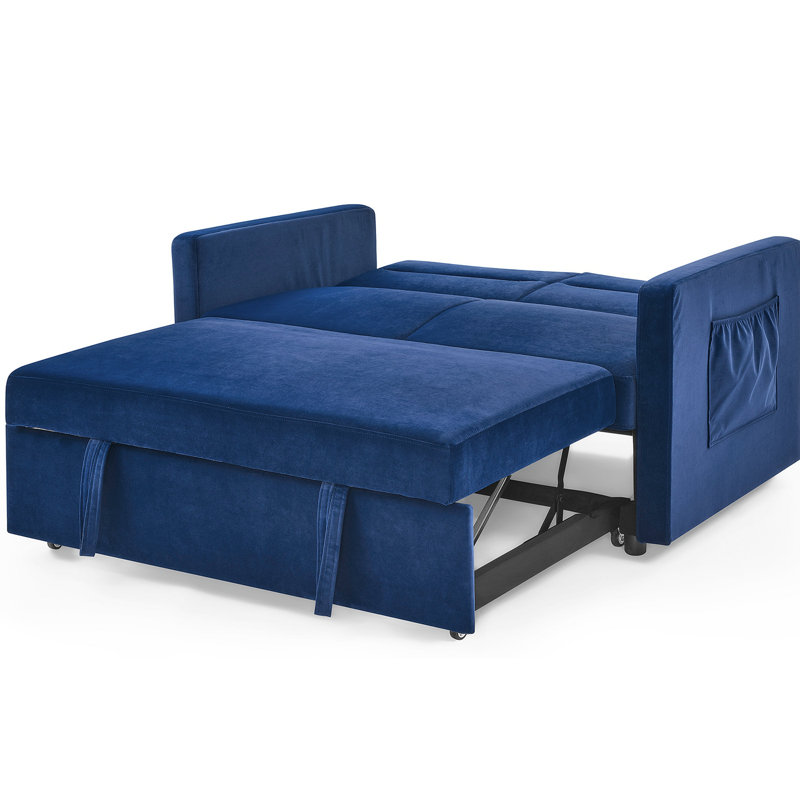 GZMWON Modern 54.53'' Velvet Sofa Bed Pull Out Couch Pull Out Sofa ...