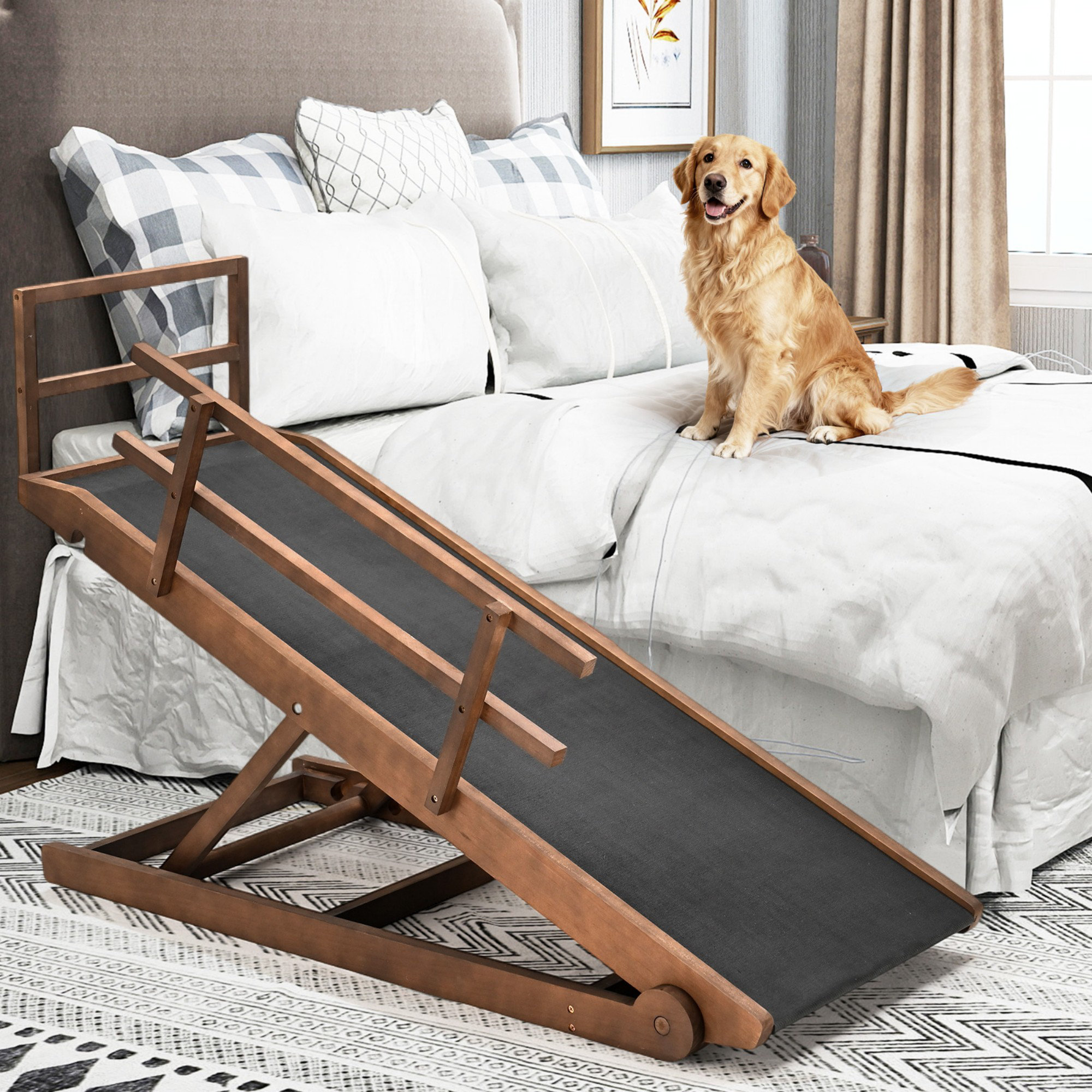 Tucker Murphy Pet™ Dog Ramp,Adjustable Folding Pet Ramp For Bed, Couch ...