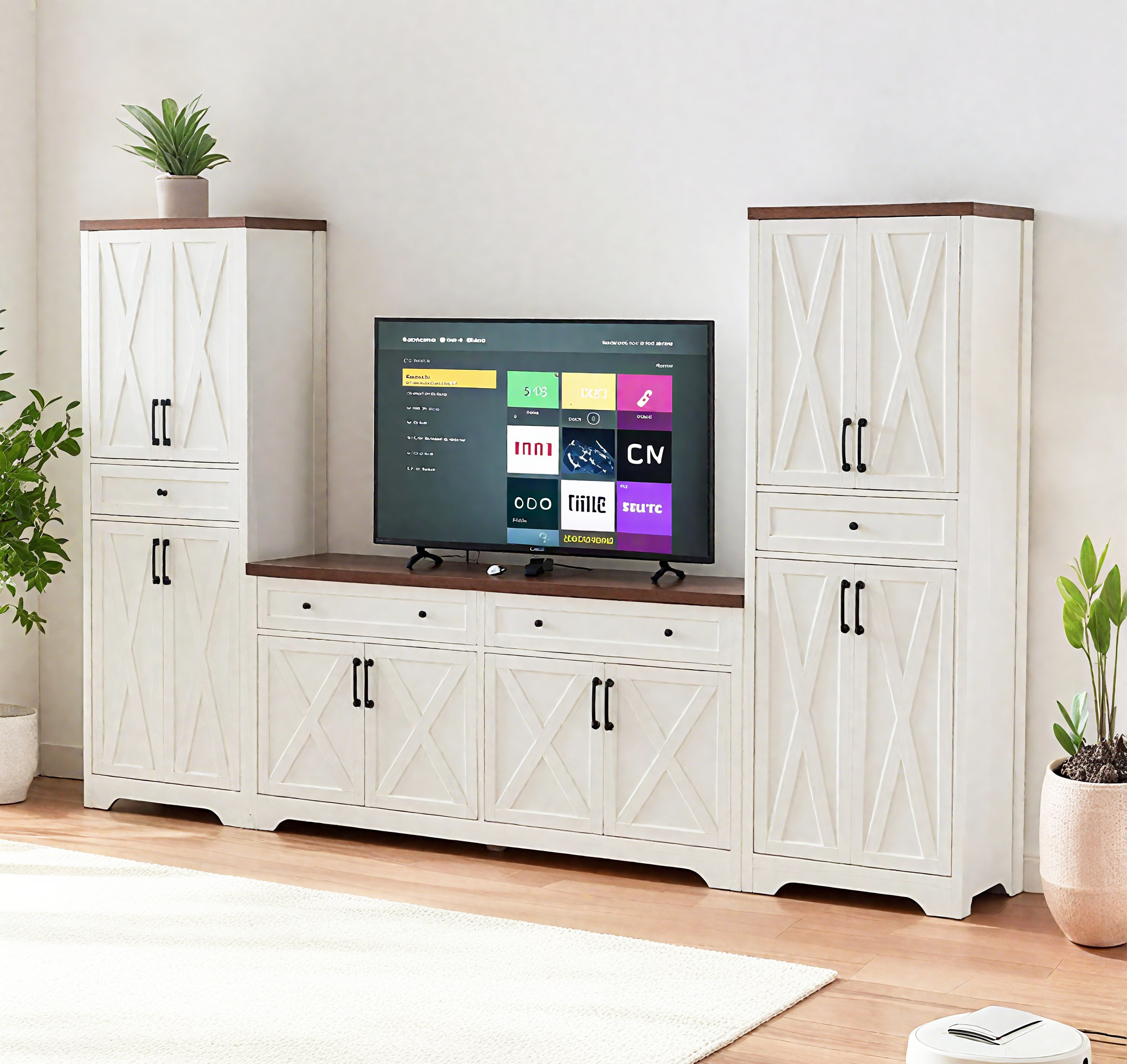 Gracie Oaks Freestanding Pantry Buffet Cabinet, set of 4 - Wayfair Canada