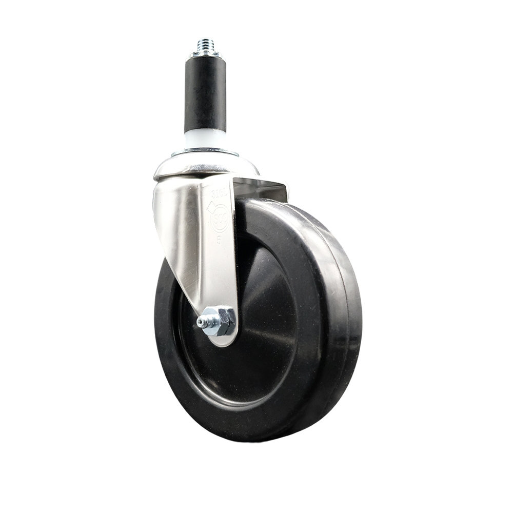 Service Caster 316SS Soft Rubber Wheel Swivel 1- Expanding Stem Caster ...