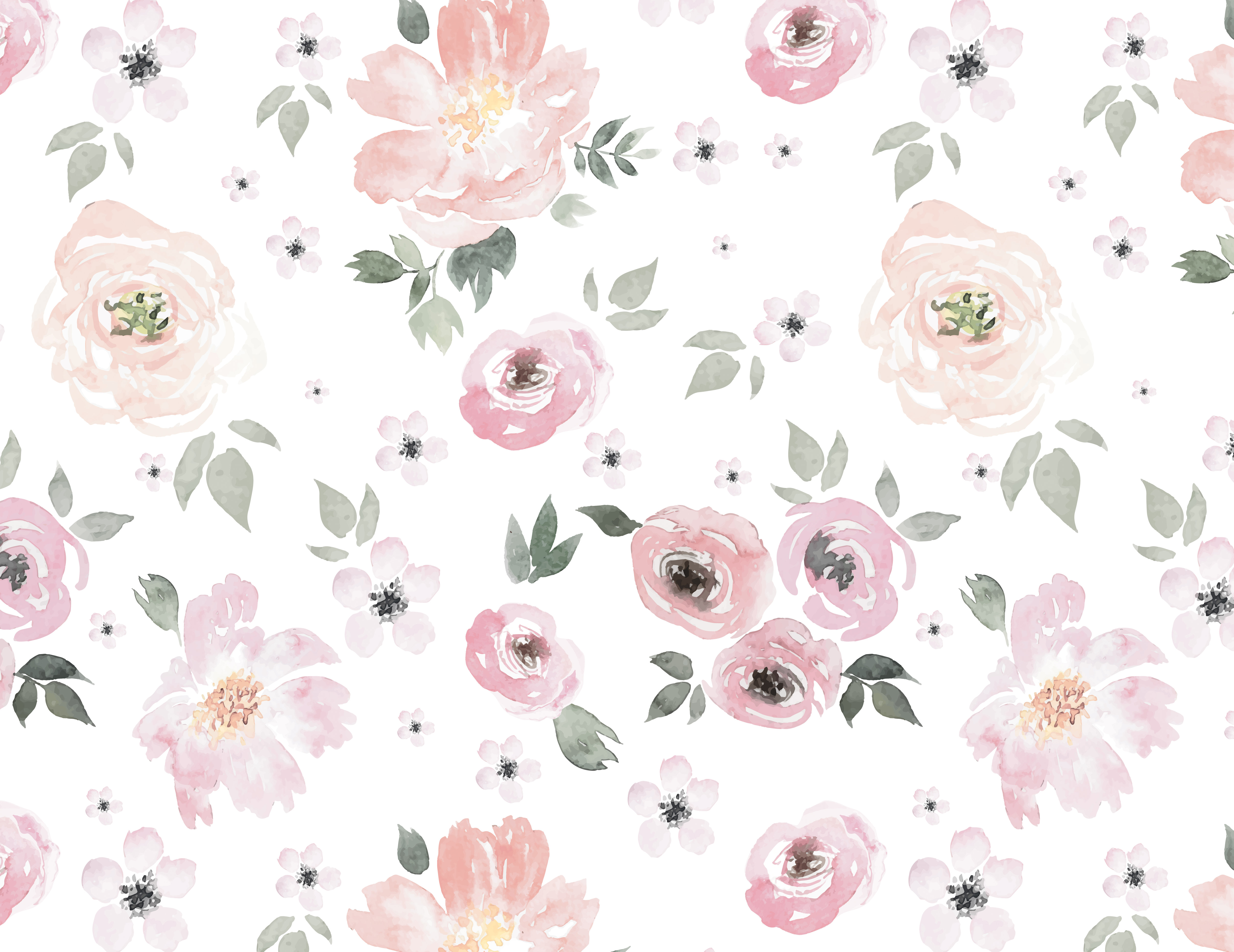 Union Rustic Watercolor Soft Colorful Flowers Texture Wall Mural | Wayfair
