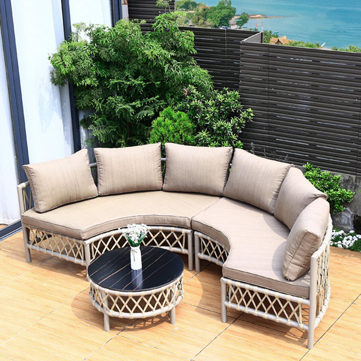 round conversation sofa