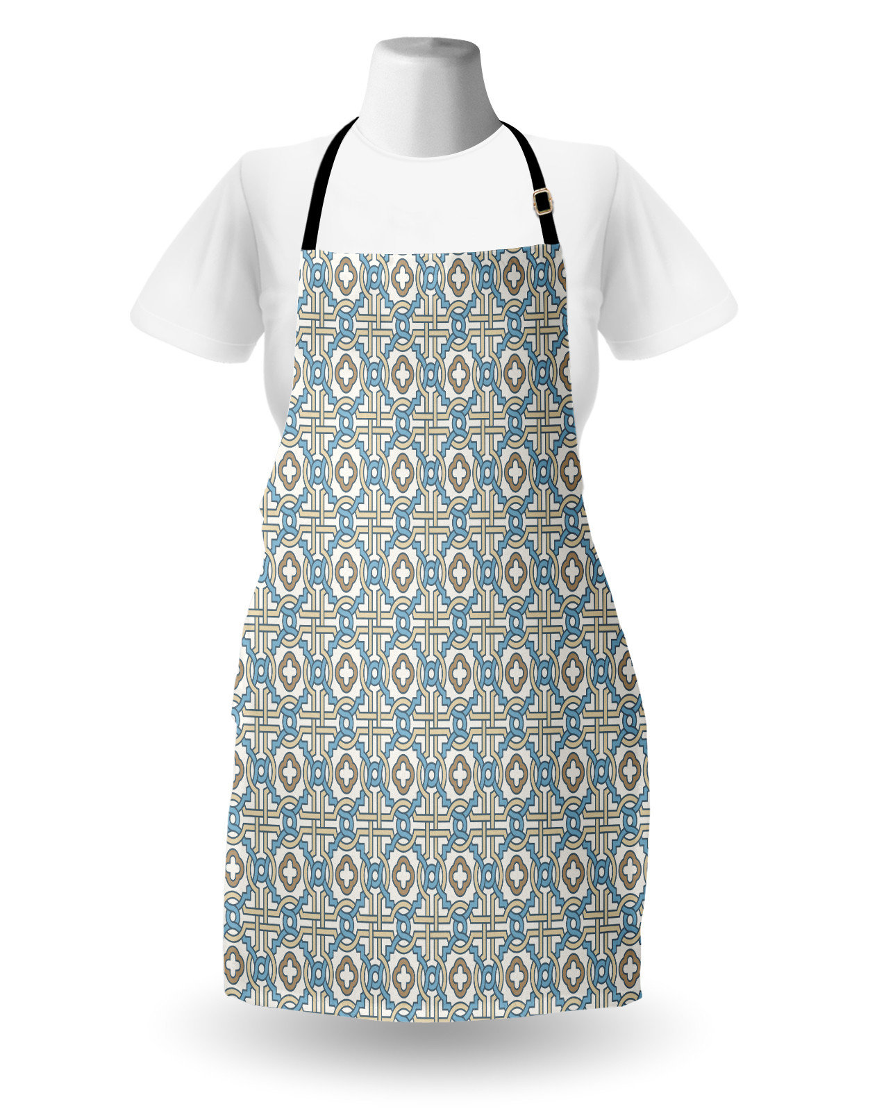 East Urban Home Quatrefoil Apron Unisex, Circular Star Tile Motif ...