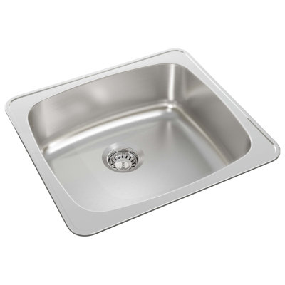Wessan 20'' L Drop-In Single Bowl Stainless Steel Kitchen Sink ...