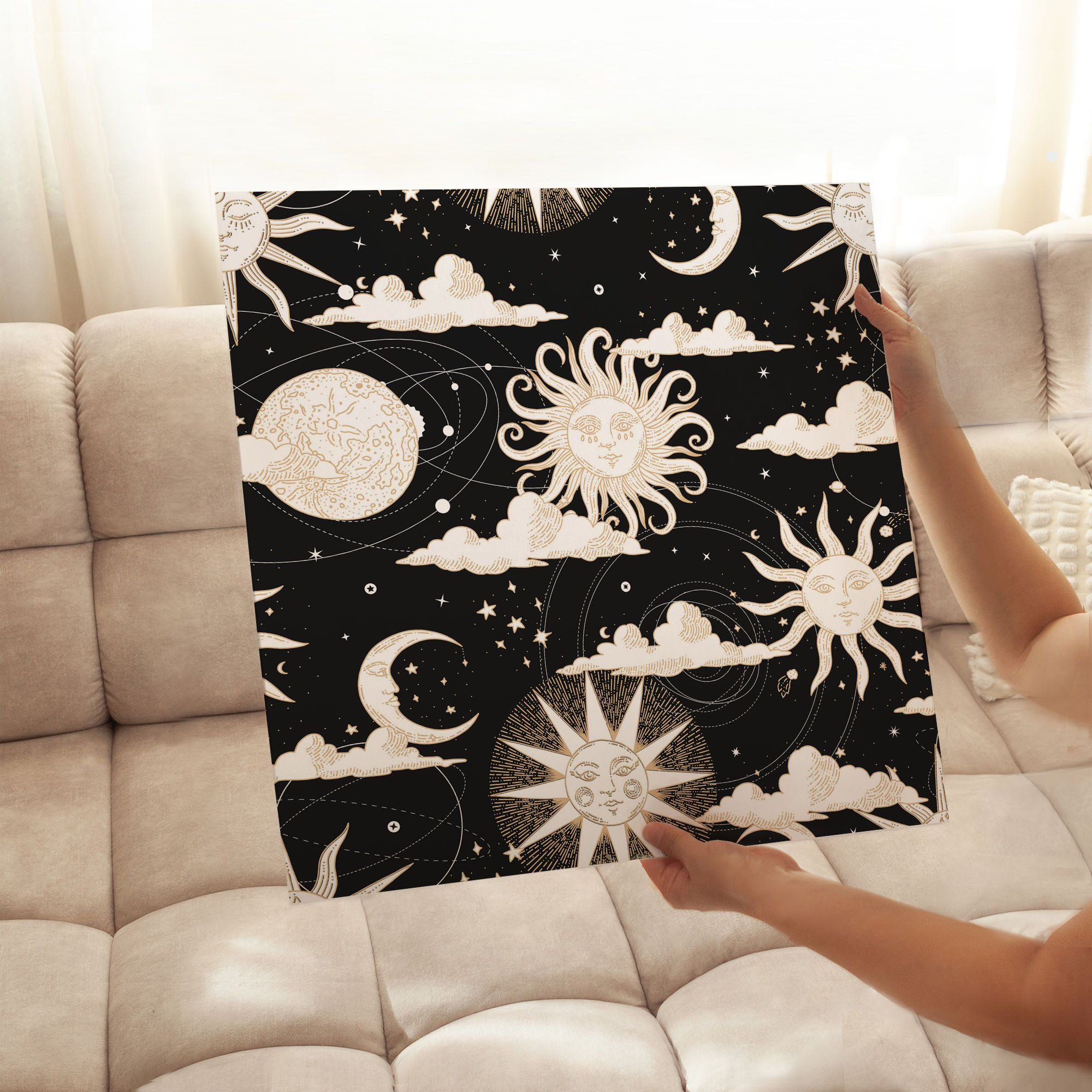 Trinx Astronomy and Space Astrology Sun Midnight Modern Unframed Art ...