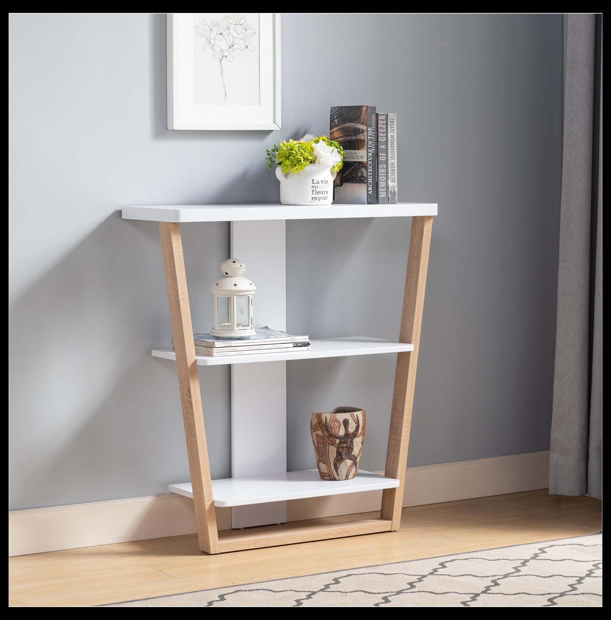 Ebern Designs Contemporary Console Table with Three Open Shelves | Wayfair