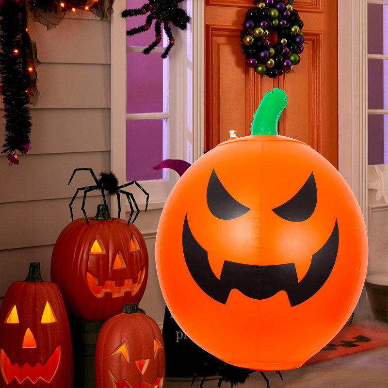 The Holiday Aisle® Halloween Pumpkin Inflatable | Wayfair