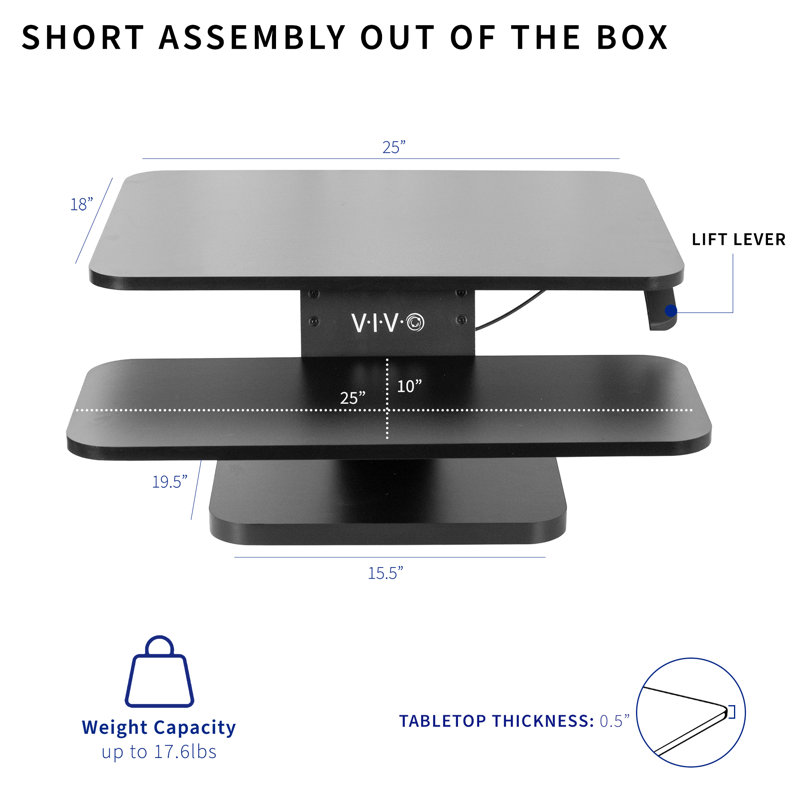 Vivo Black Desk Riser & Reviews | Wayfair