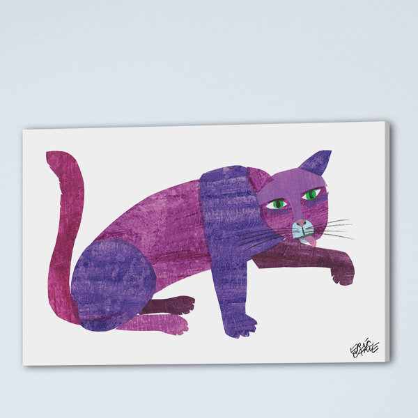 Marmont Hill Purple Cat by Eric Carle - Painting on Canvas | Wayfair.ie