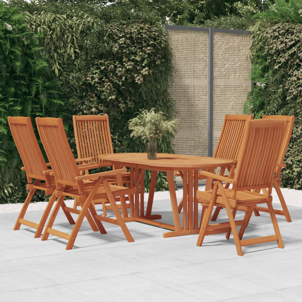 Wildon Home® 7 Piece Patio Dining Set Solid Wood Eucalyptus | Wayfair