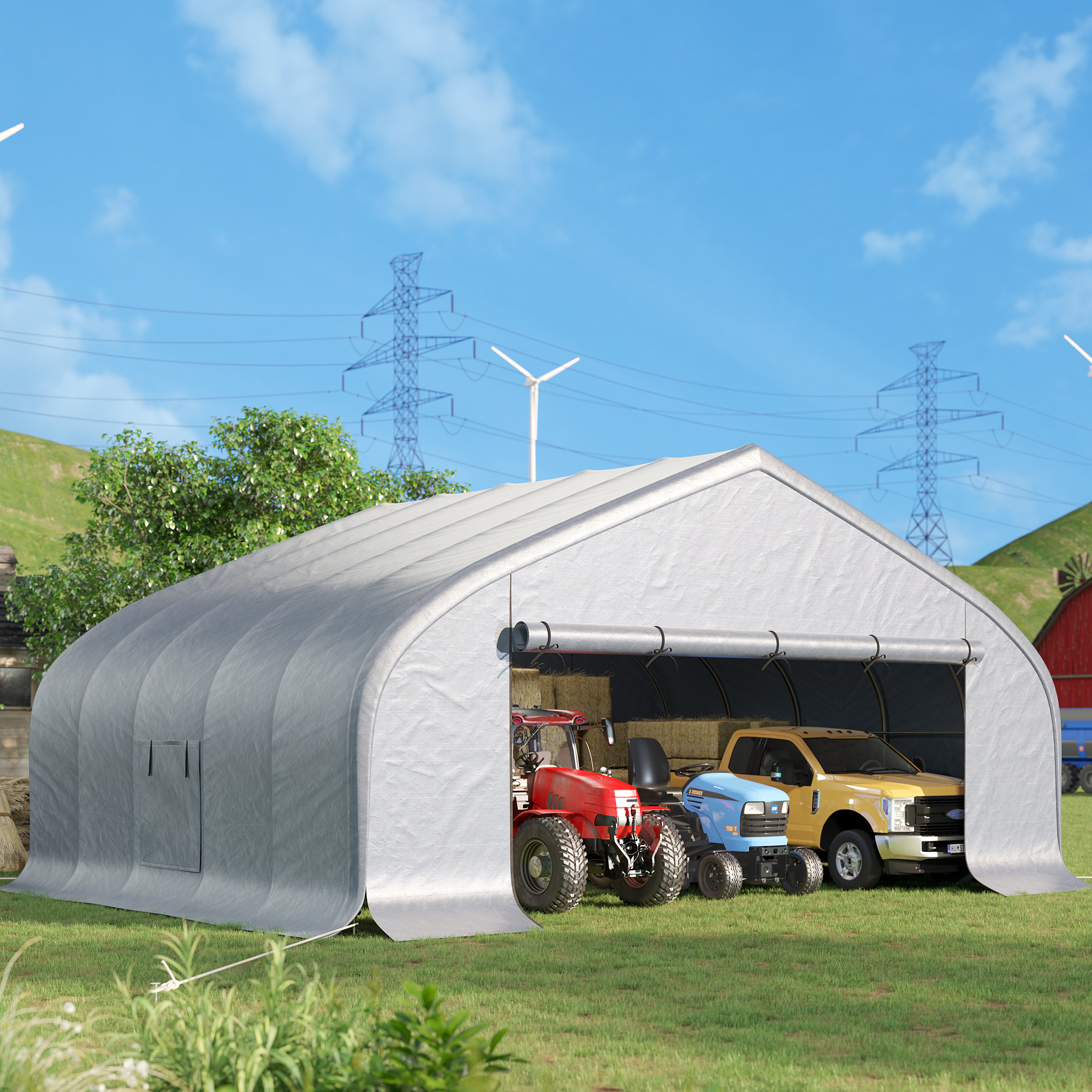 AMERLIFE Heavy Duty Anti-Snow Carport with Spacious Aluminum Frame ...