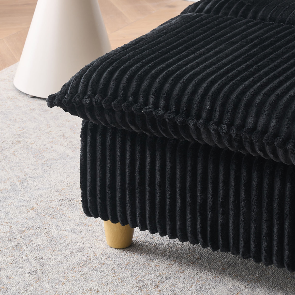 Mercer41 Leta Indoor Corduroy Chaise Lounge with Ottoman & Throw ...