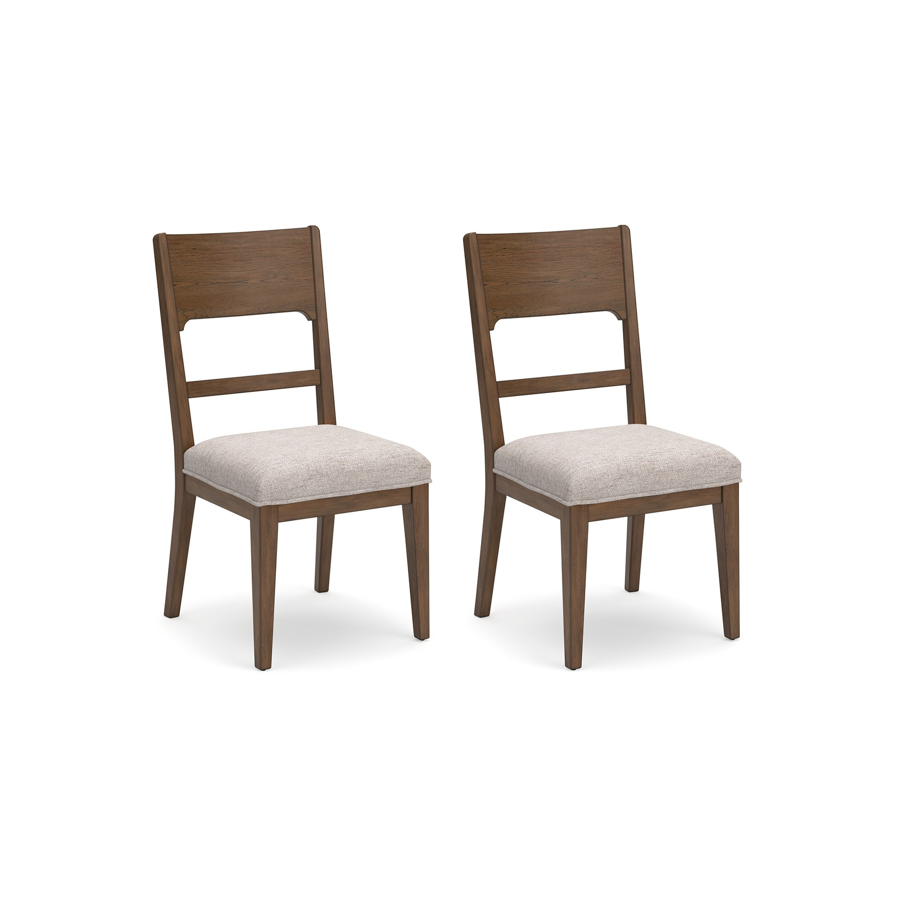 Benjara Cabal Dining Side Chair Set Of 2, Beige Polyester, Brown ...