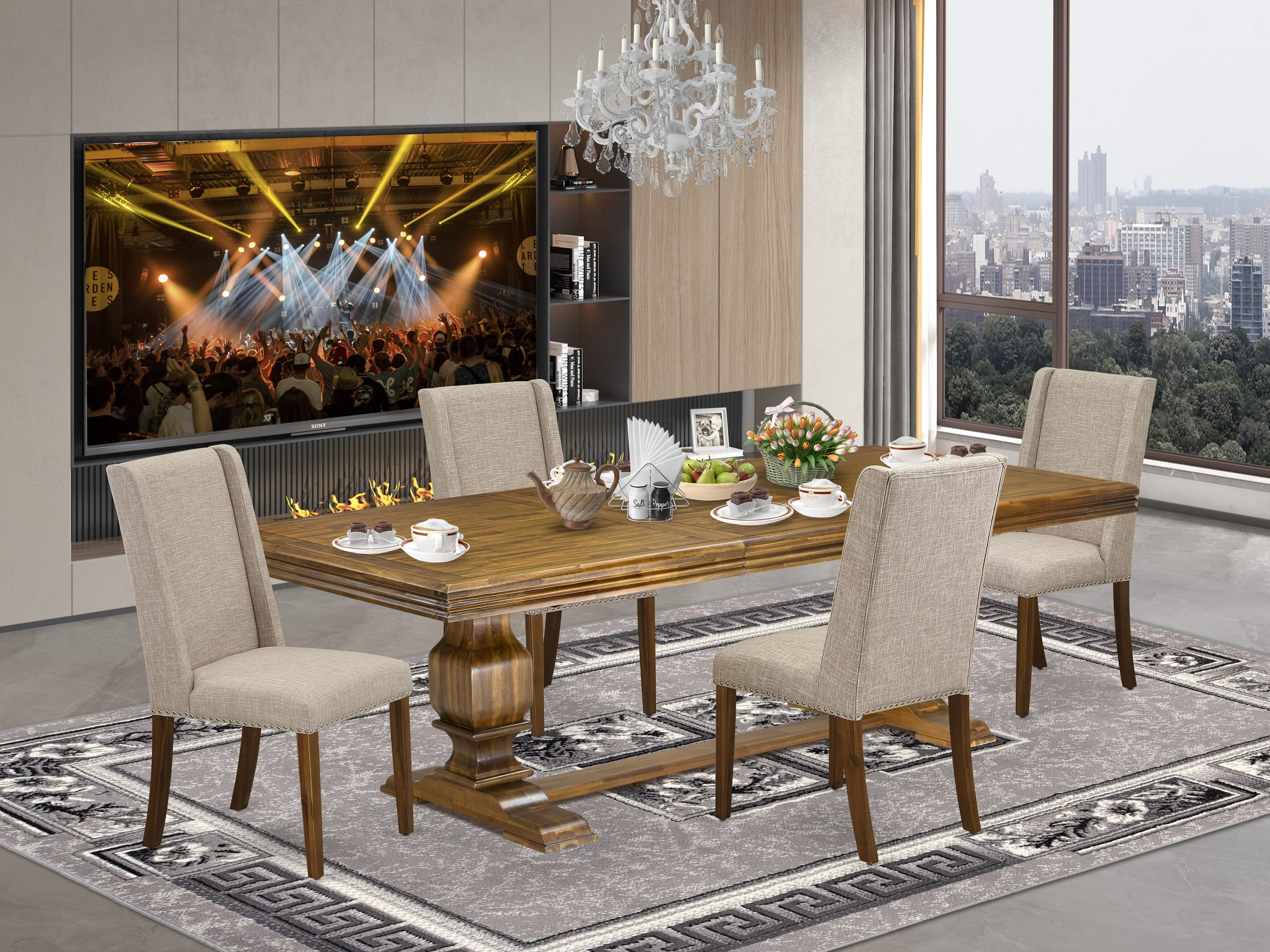 Red Barrel Studio® dining table set consists of a breakfast table and ...